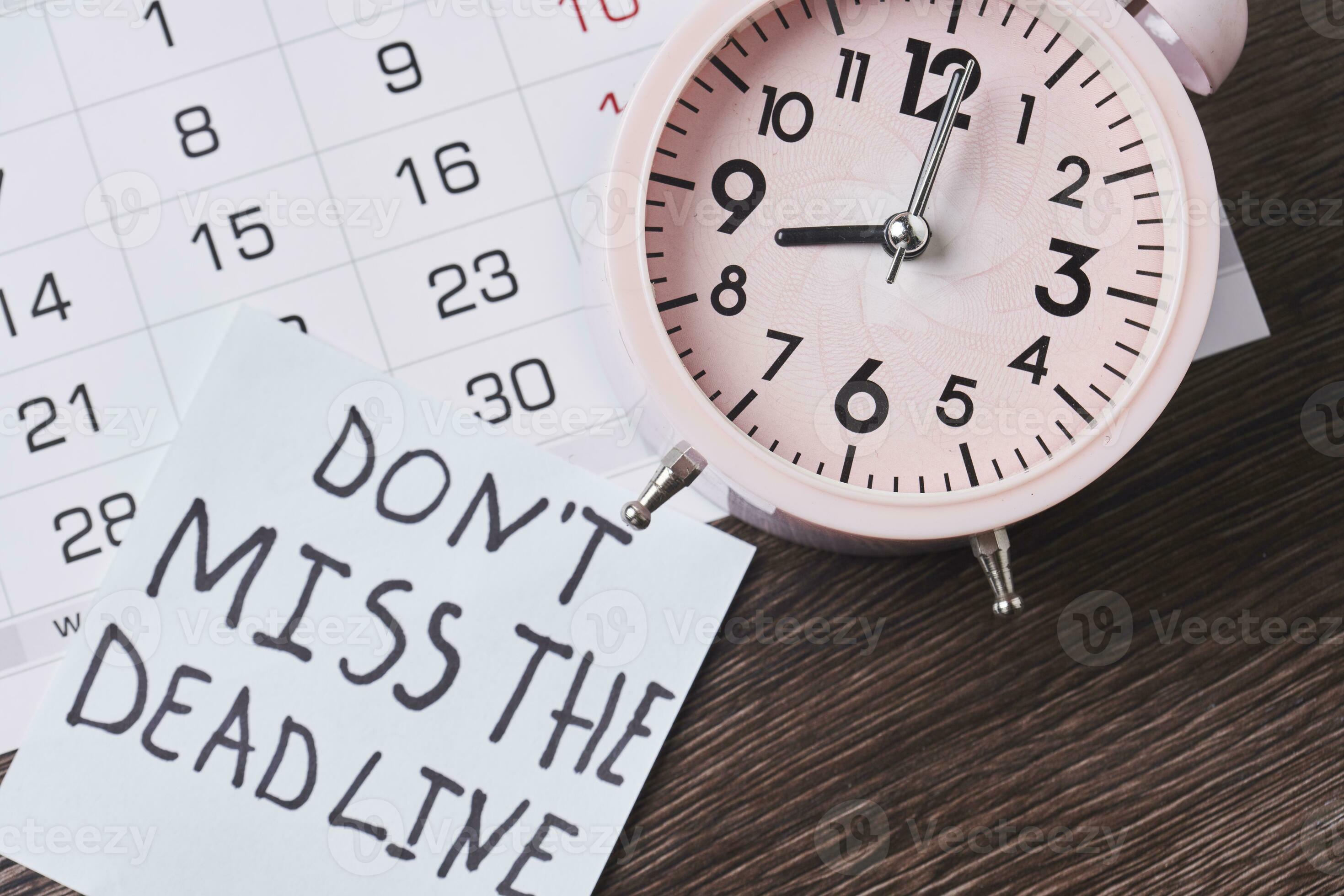 Dont miss the deadline 31175817 Stock Photo at Vecteezy