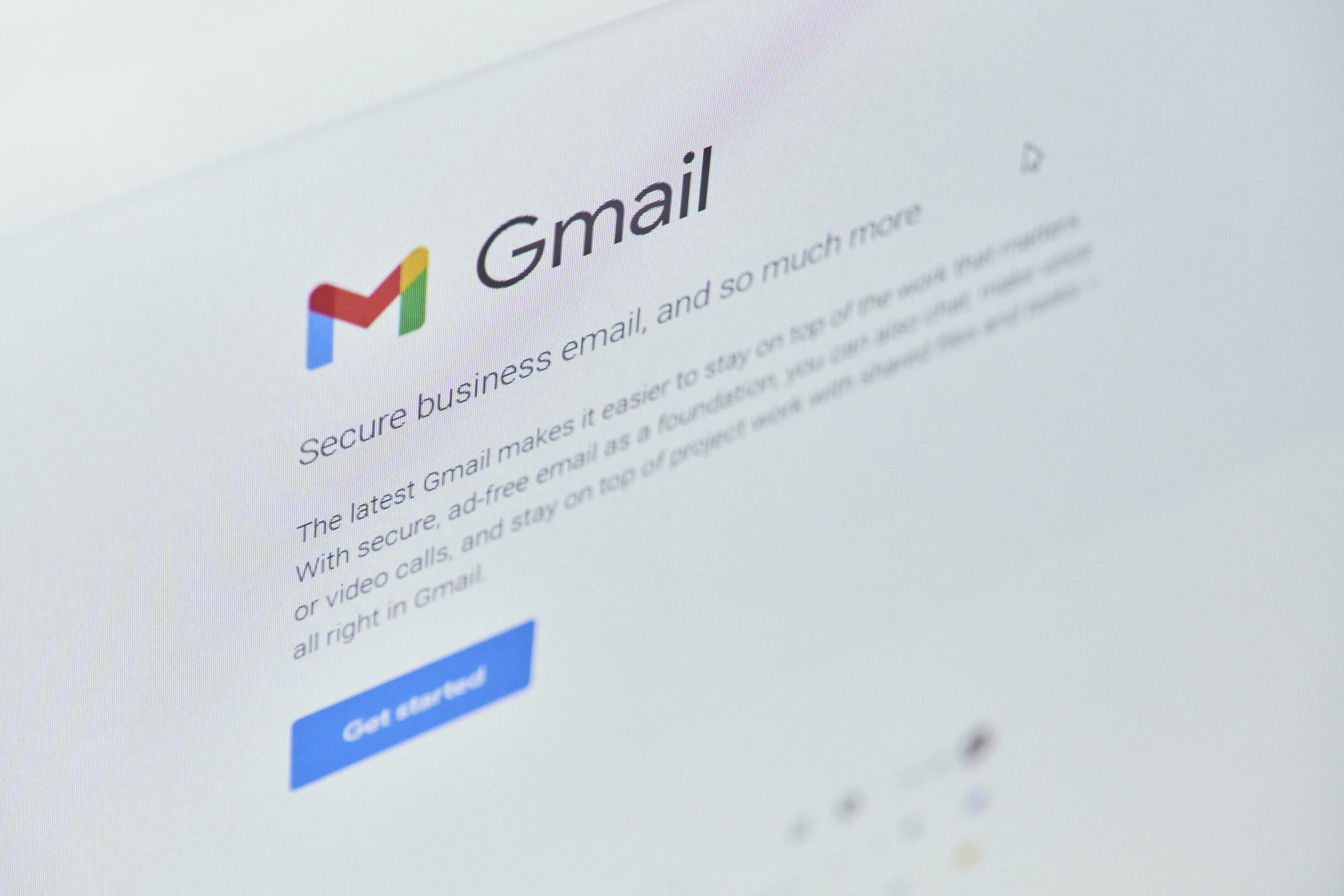 Google mail or Gmail web page on computer monitor 31176210 Stock Photo ...