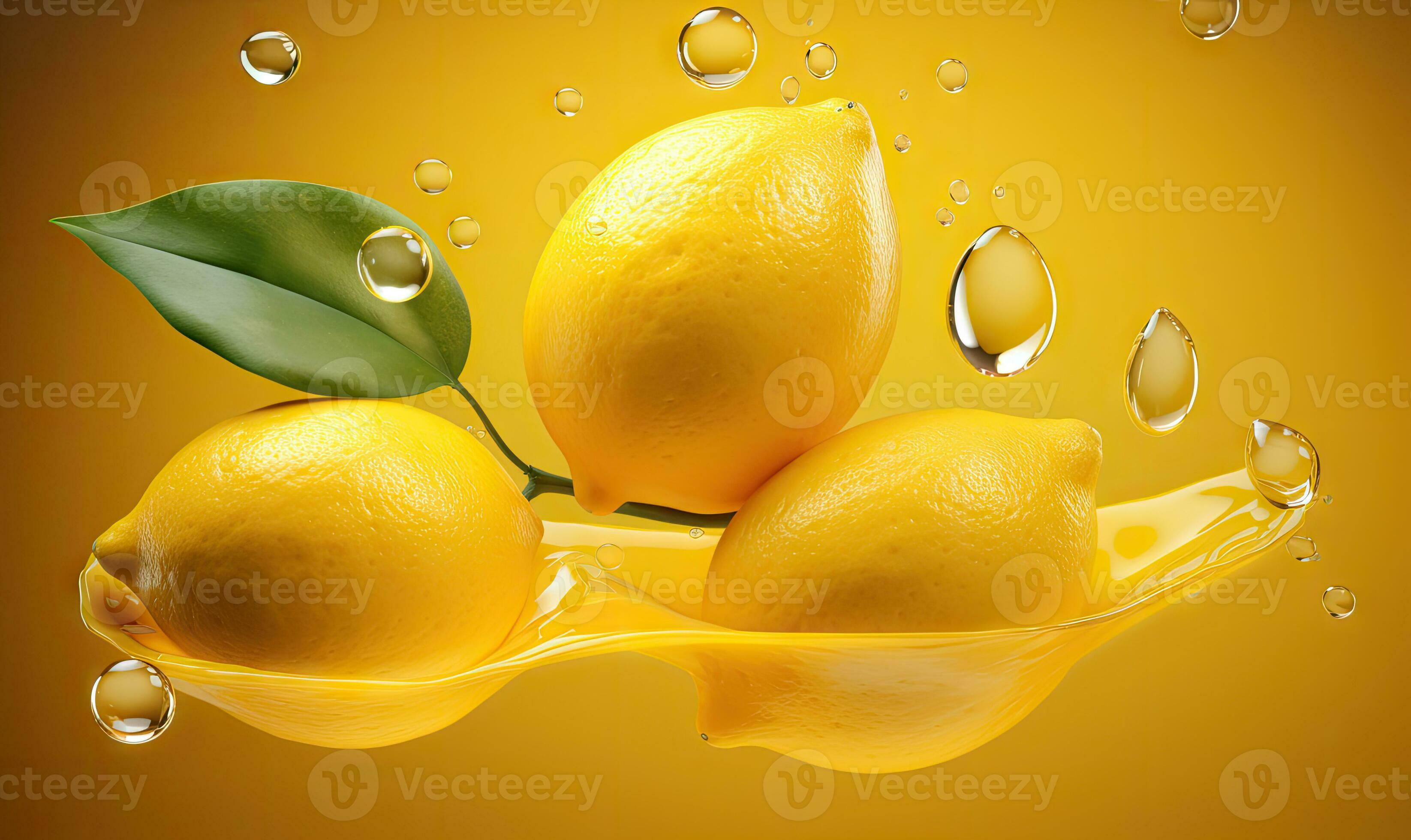 Vibrant oranges submerged in clear water with effervescent bubbles, set against a smooth bright ...