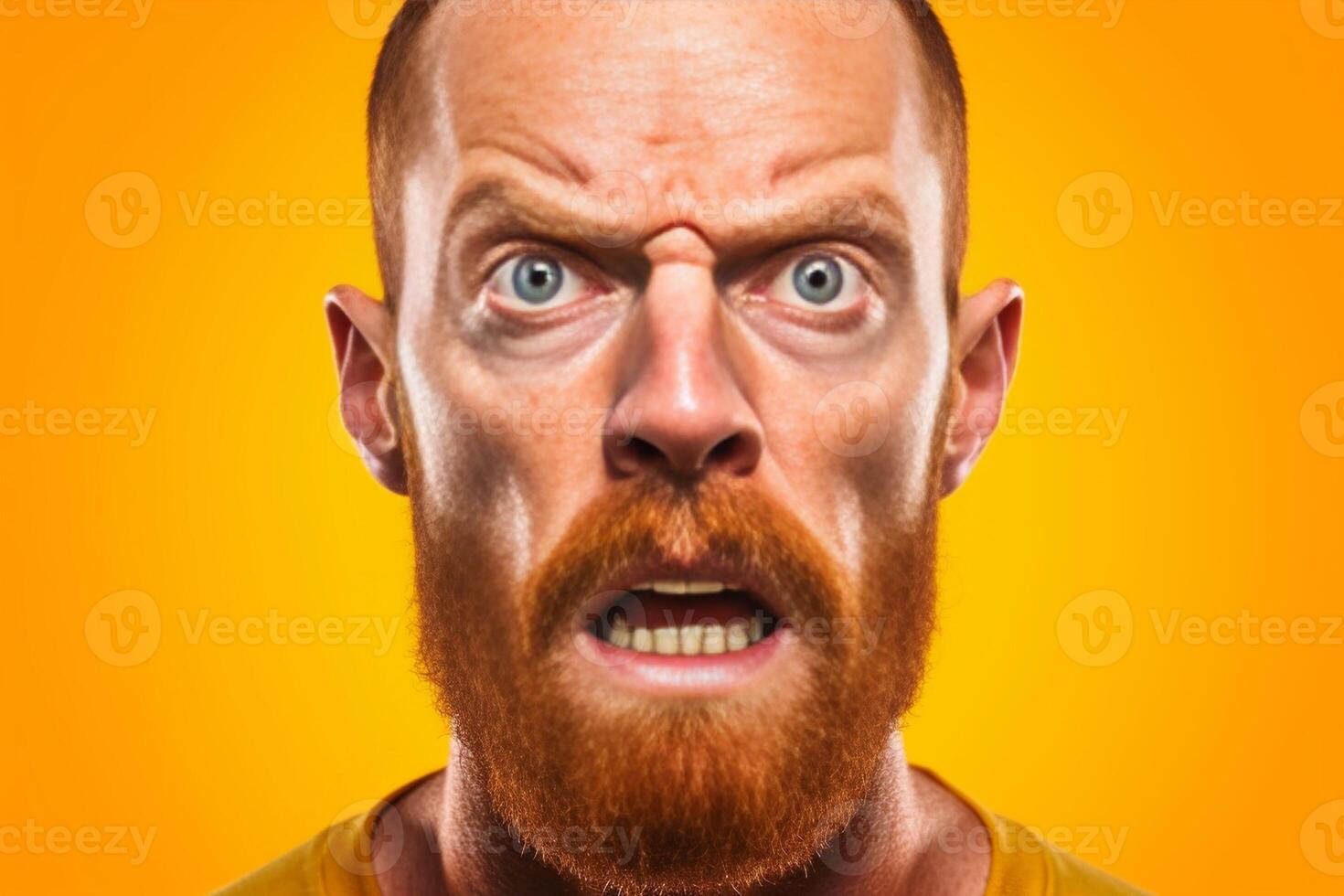 Disturbed Ginger Man Plugs Ears Ignores Loud Music Smirks Face Hears Unpleasant Annoying Sound