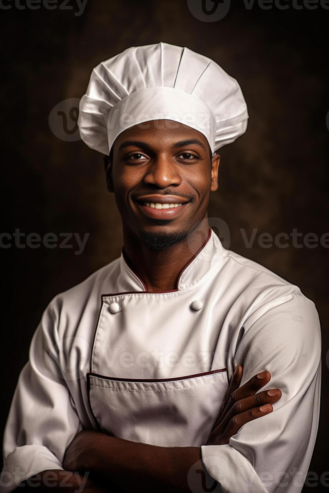 Surprised Dark Skinned Male Wears Apron Kneads Dough Looks With Widely Opened Mouth Isolated