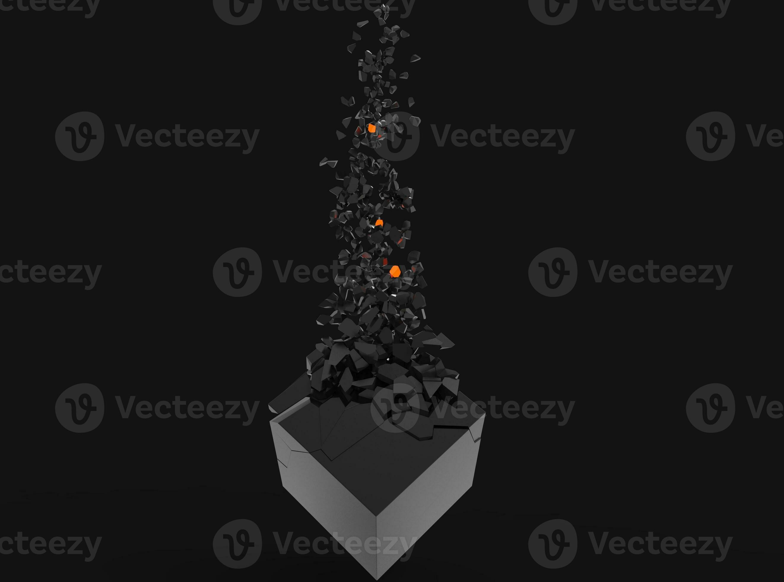 Abstract cube exploding into hundreds of little pieces 31191573 Stock ...