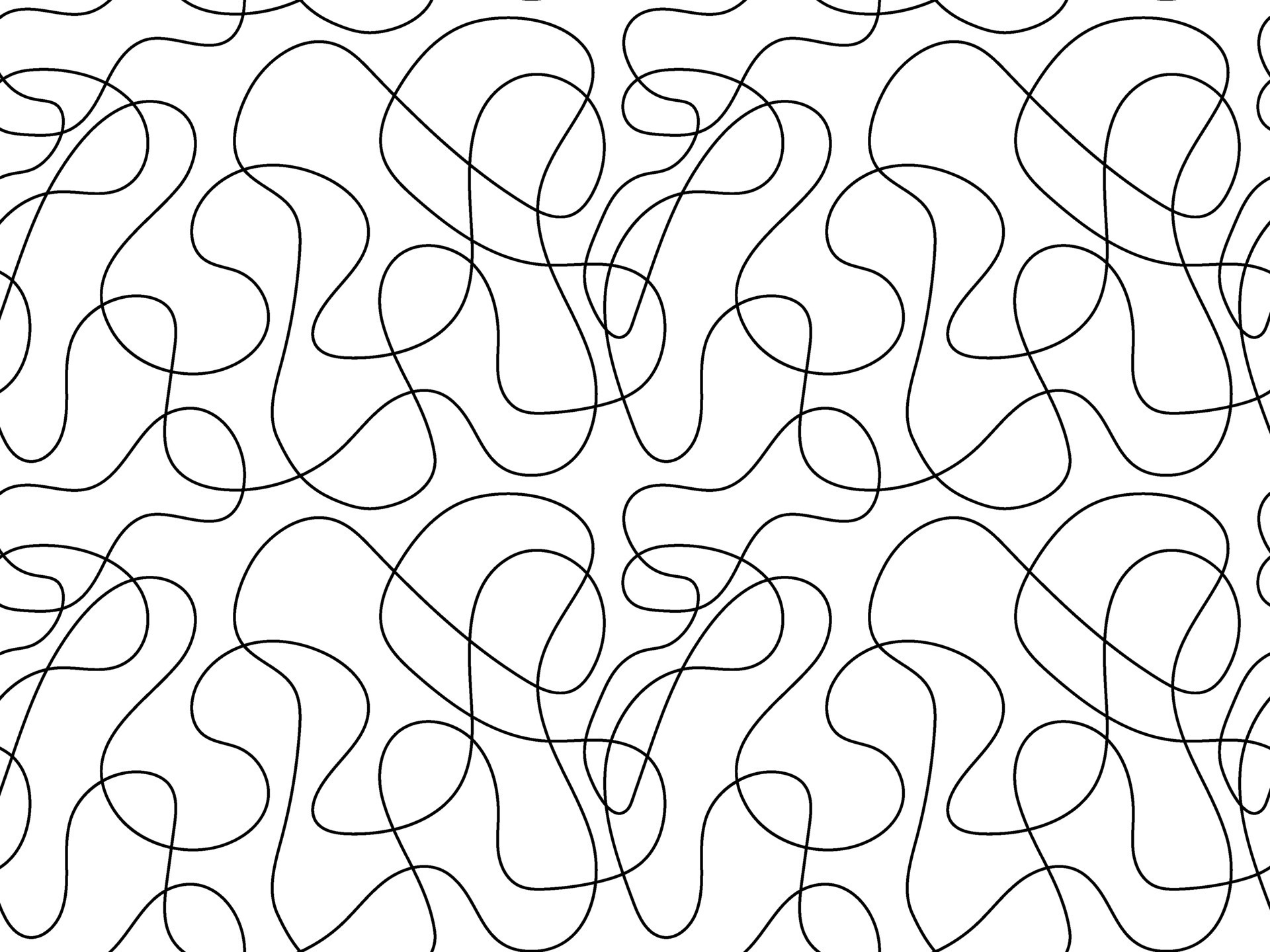 Seamless vector pattern of abstract continuous single line. One line ...