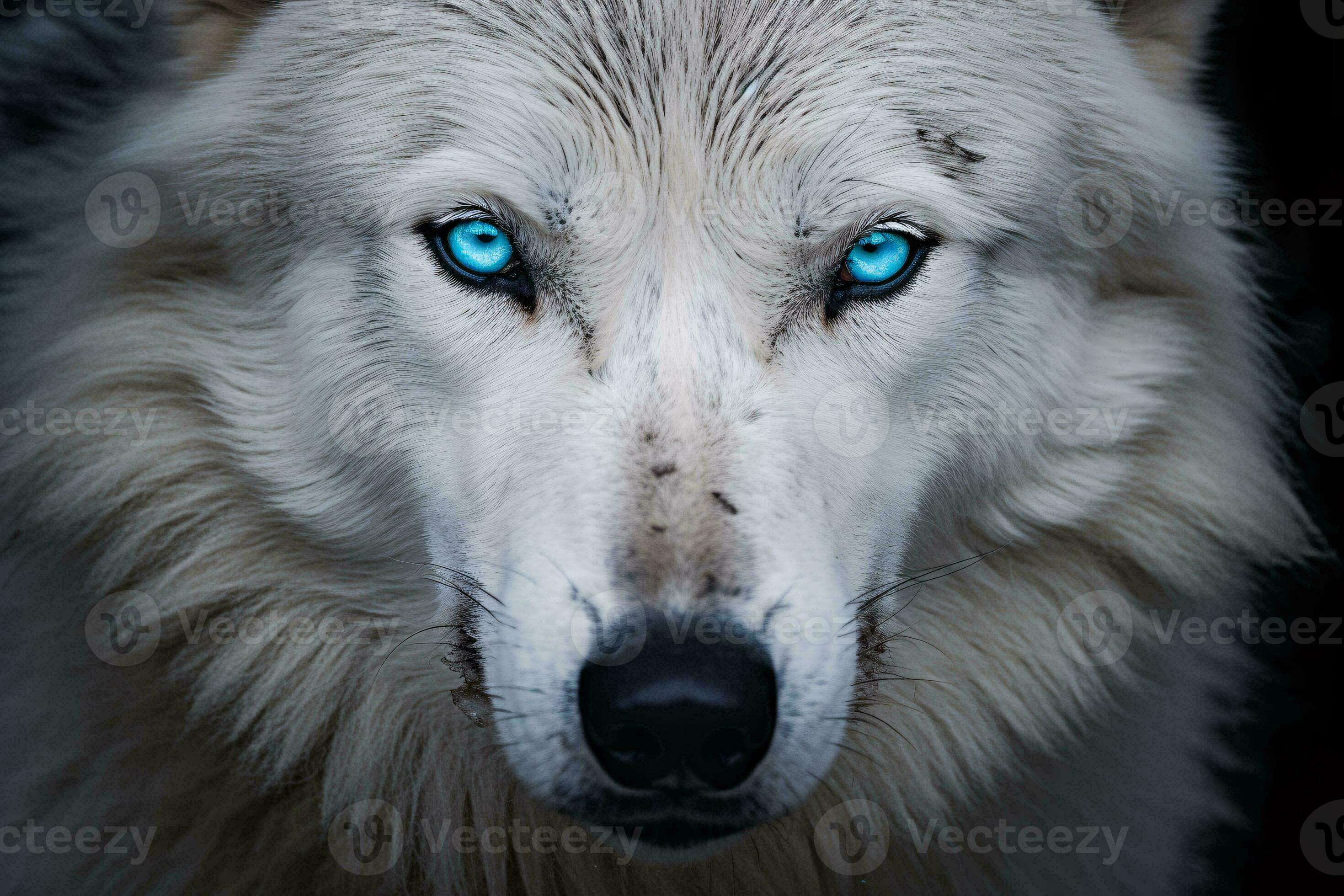 A majestic white wolf with piercing blue eyes AI Generated 31228646 ...
