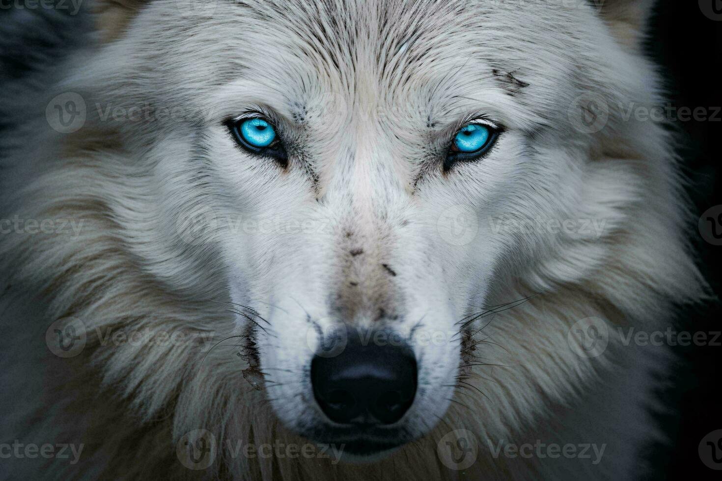 A majestic white wolf with piercing blue eyes AI Generated 31228646 ...