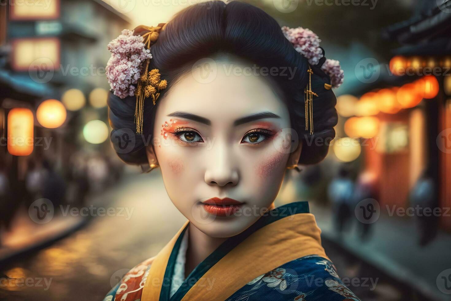 Portrait of a Japanese woman in national clothes. Neural network AI generated 31231881 Stock ...