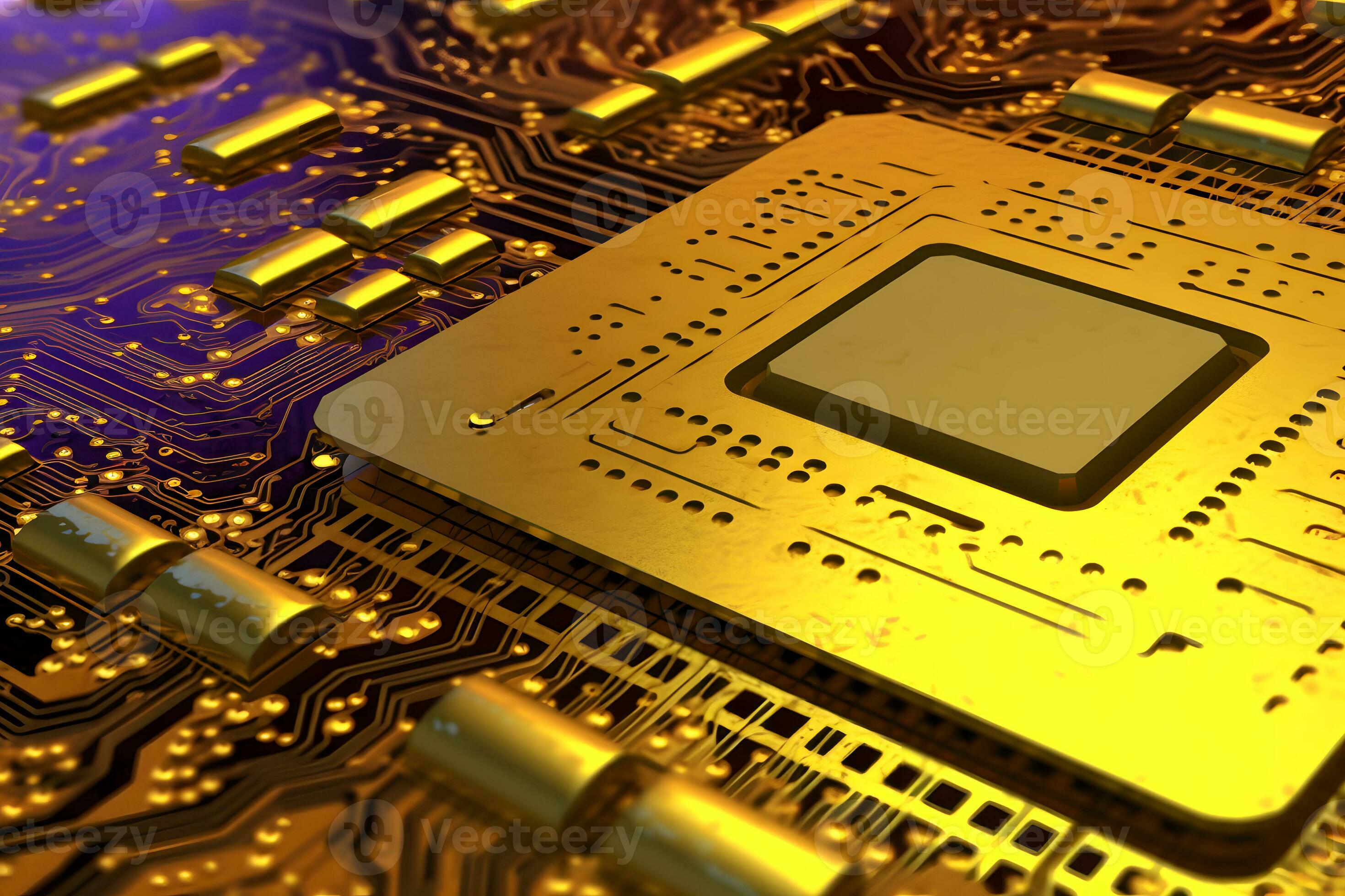 Central Computer Processors CPU concept. Motherboard digital chip ...