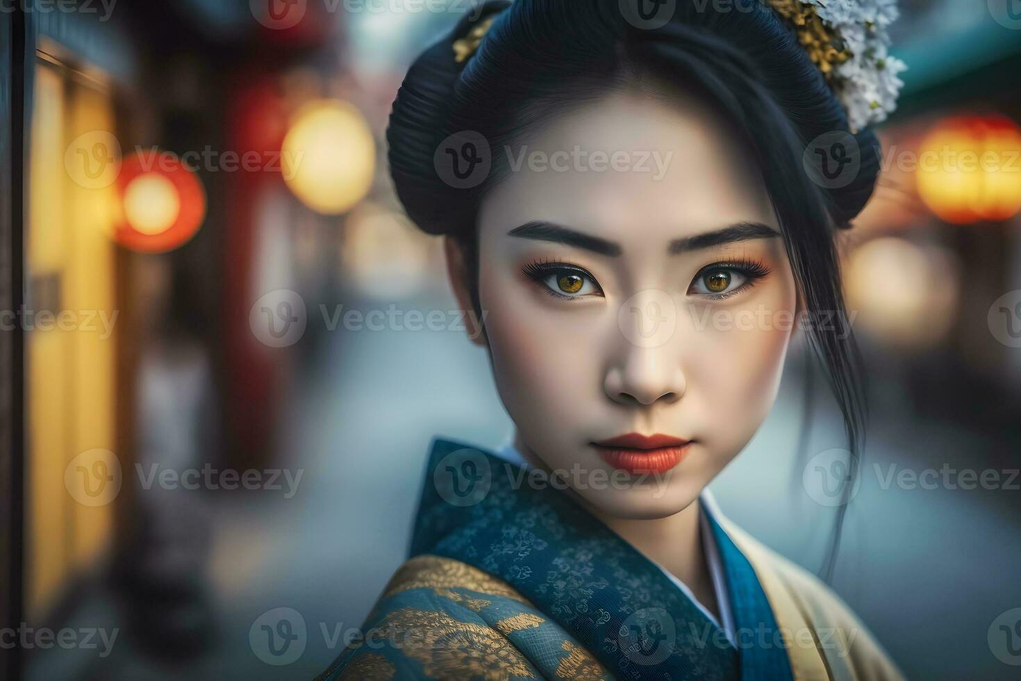 Portrait of a Japanese woman in national clothes. Neural network AI generated 31234140 Stock ...