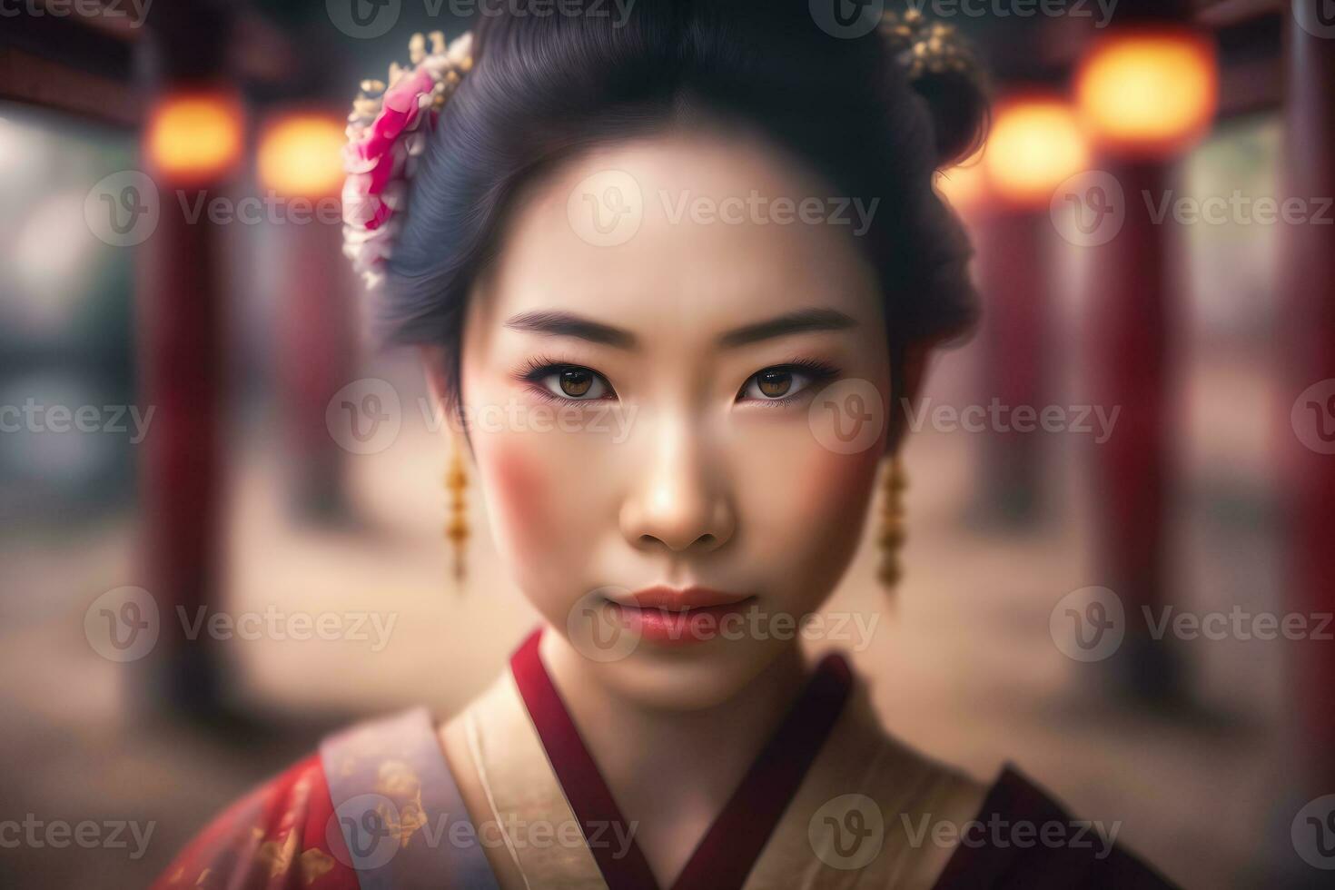 Portrait of a Japanese woman in national clothes. Neural network AI generated 31234149 Stock ...