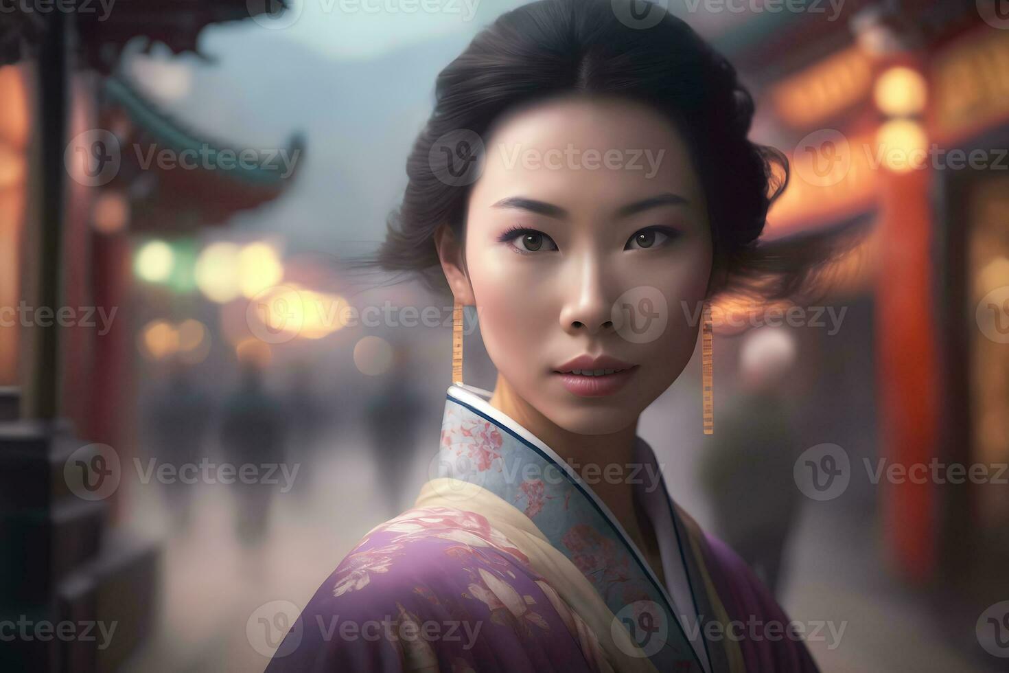 Beautiful Asian chinese woman portrait. Neural network AI generated 31234156 Stock Photo at Vecteezy