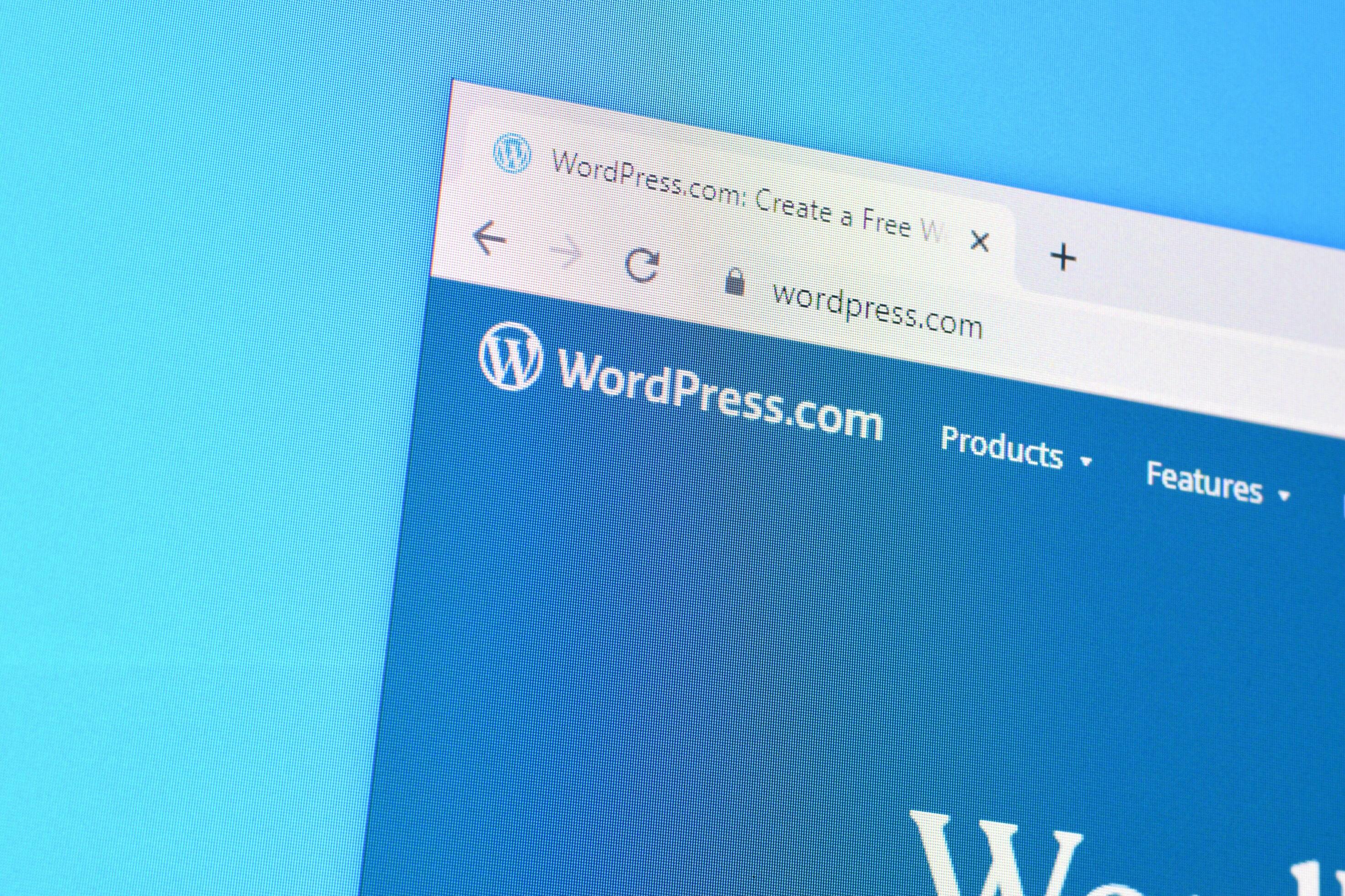 Homepage of wordpress website on the display of PC, url - wordpress.com. 31235448 Stock Photo at ...