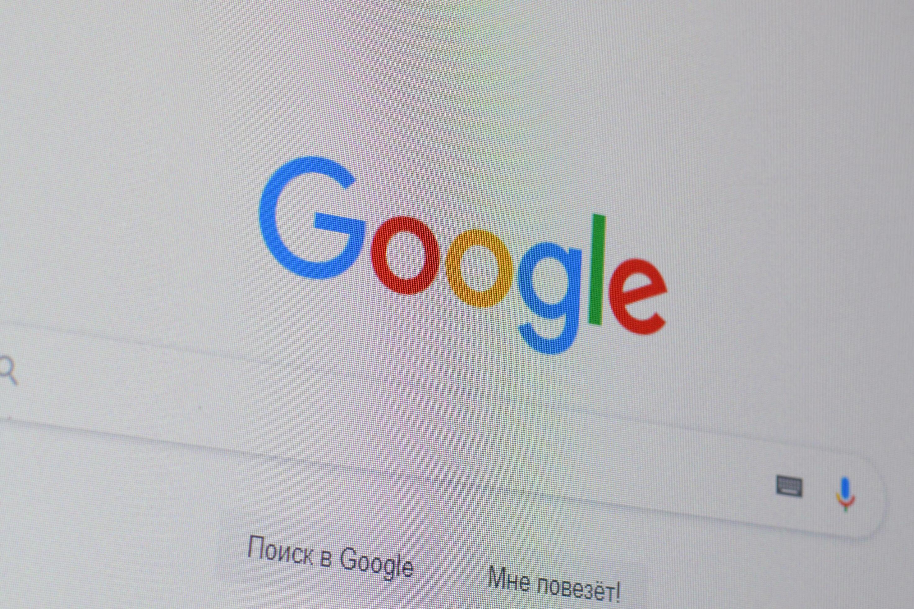 Homepage of google website on the display of PC, url - google.com ...