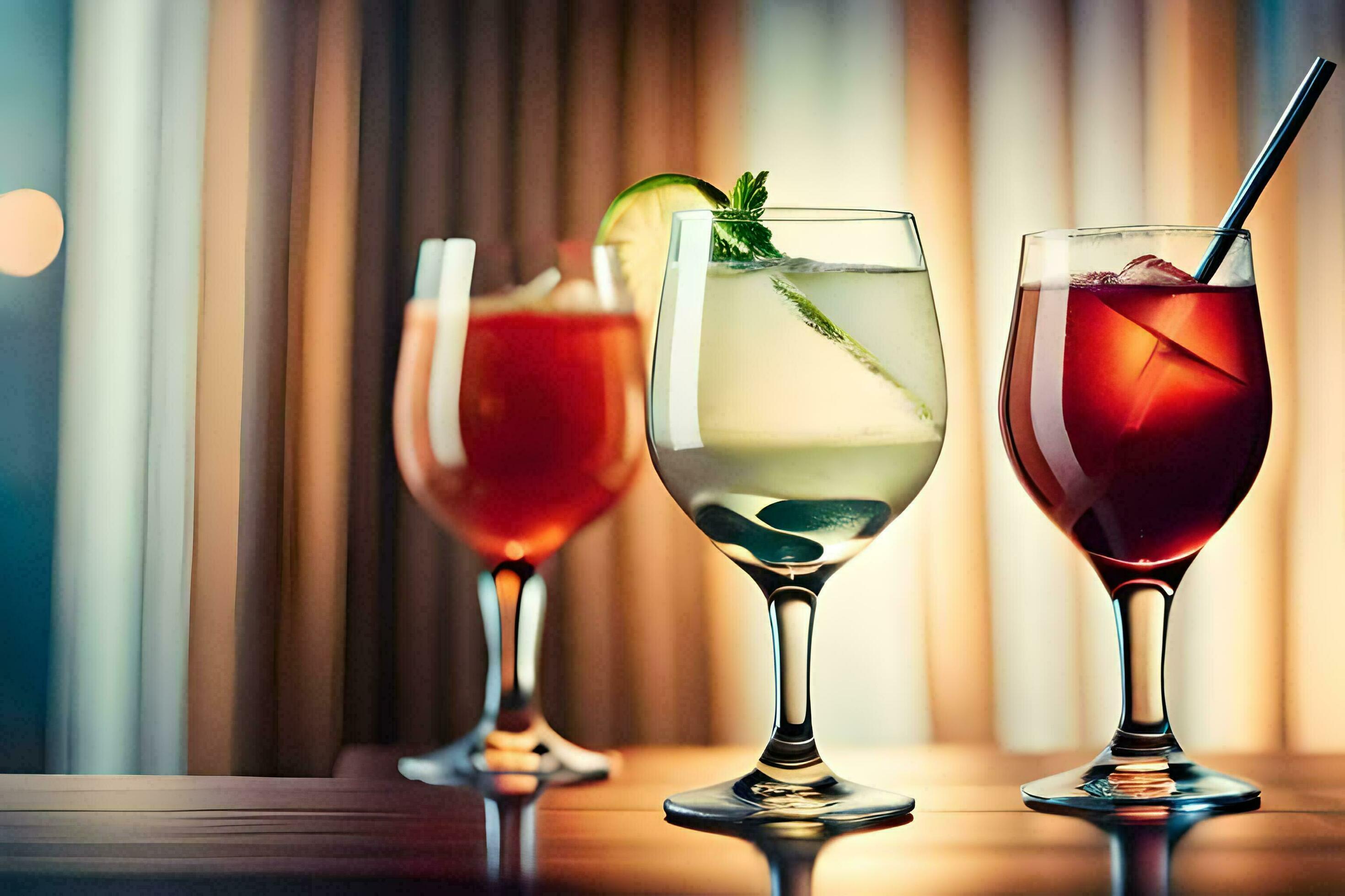 Three Different Types Of Alcoholic Drinks Are Shown AI Generated 31253344 Stock Photo At Vecteezy