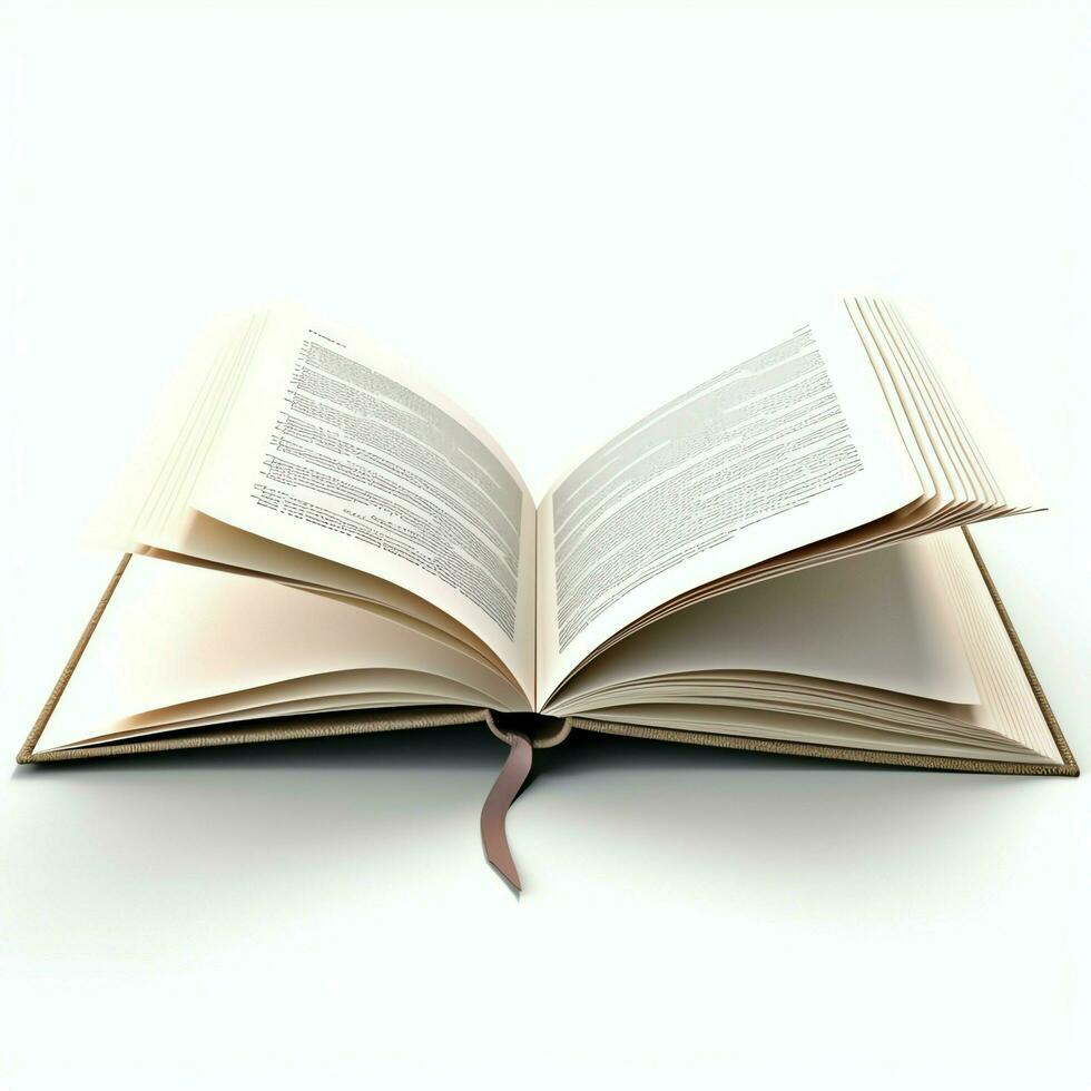 Overhead view of open book with empty blank white pages. Notebook ...