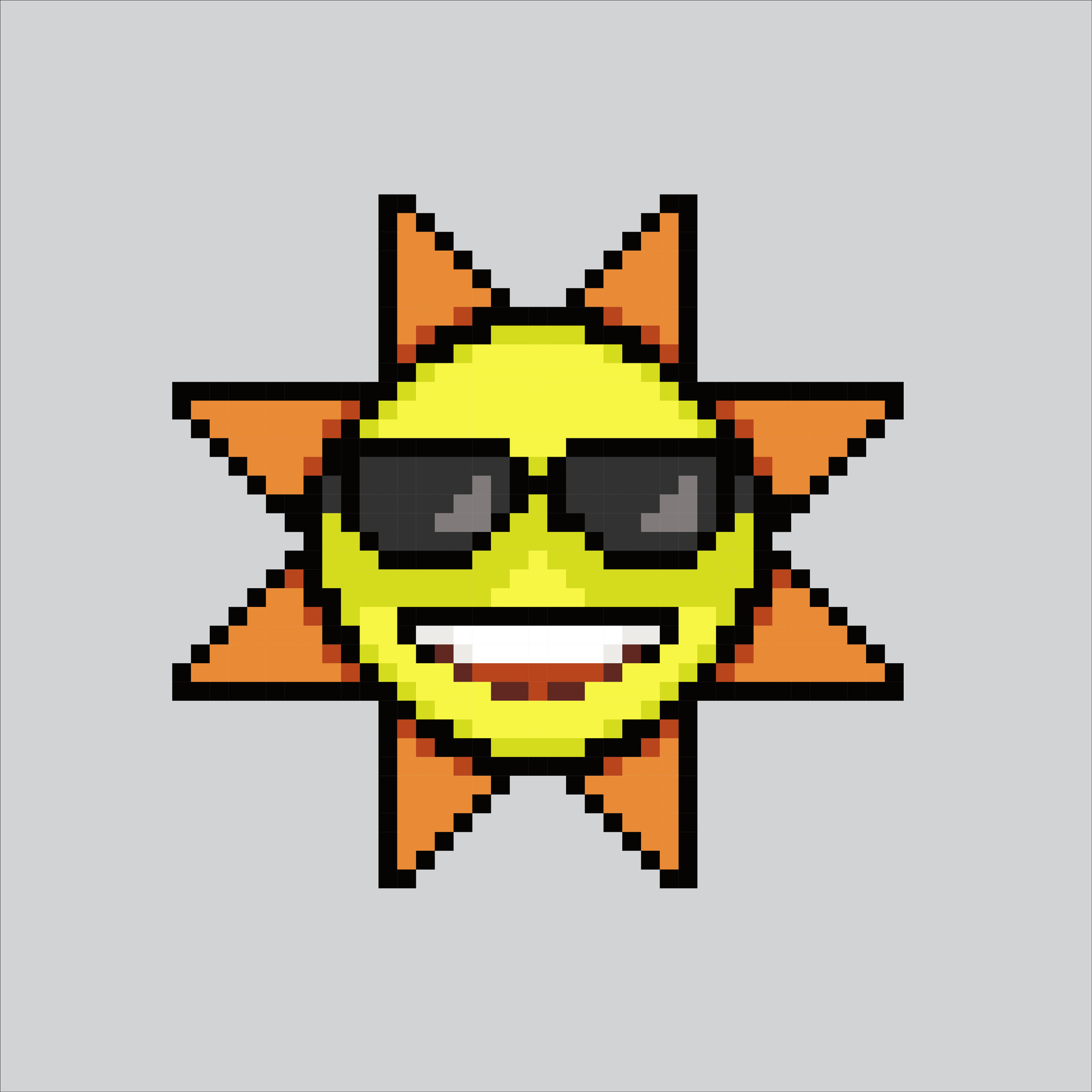 Pixel art illustration cute sun. Pixelated sun. cute summer sun icon ...