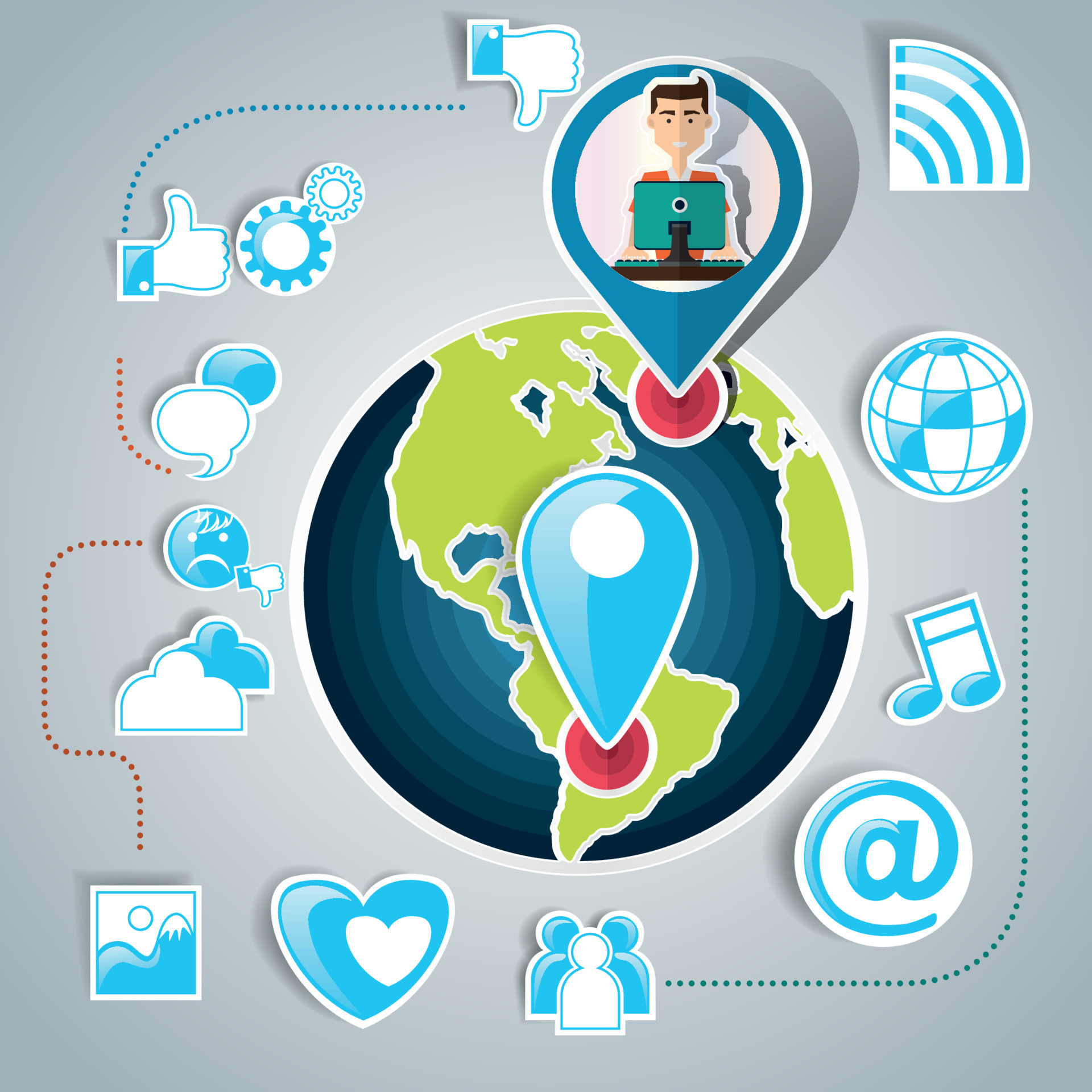 Conceptual template with cloud with folder surrounded by laptop ...