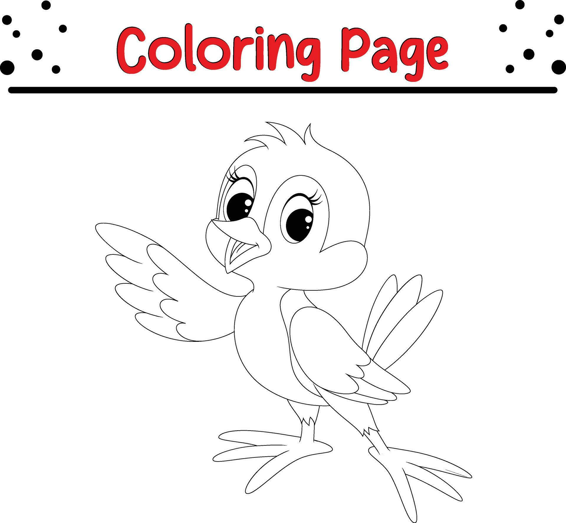 cute blue bird coloring page for children. 31385520 Vector Art at Vecteezy