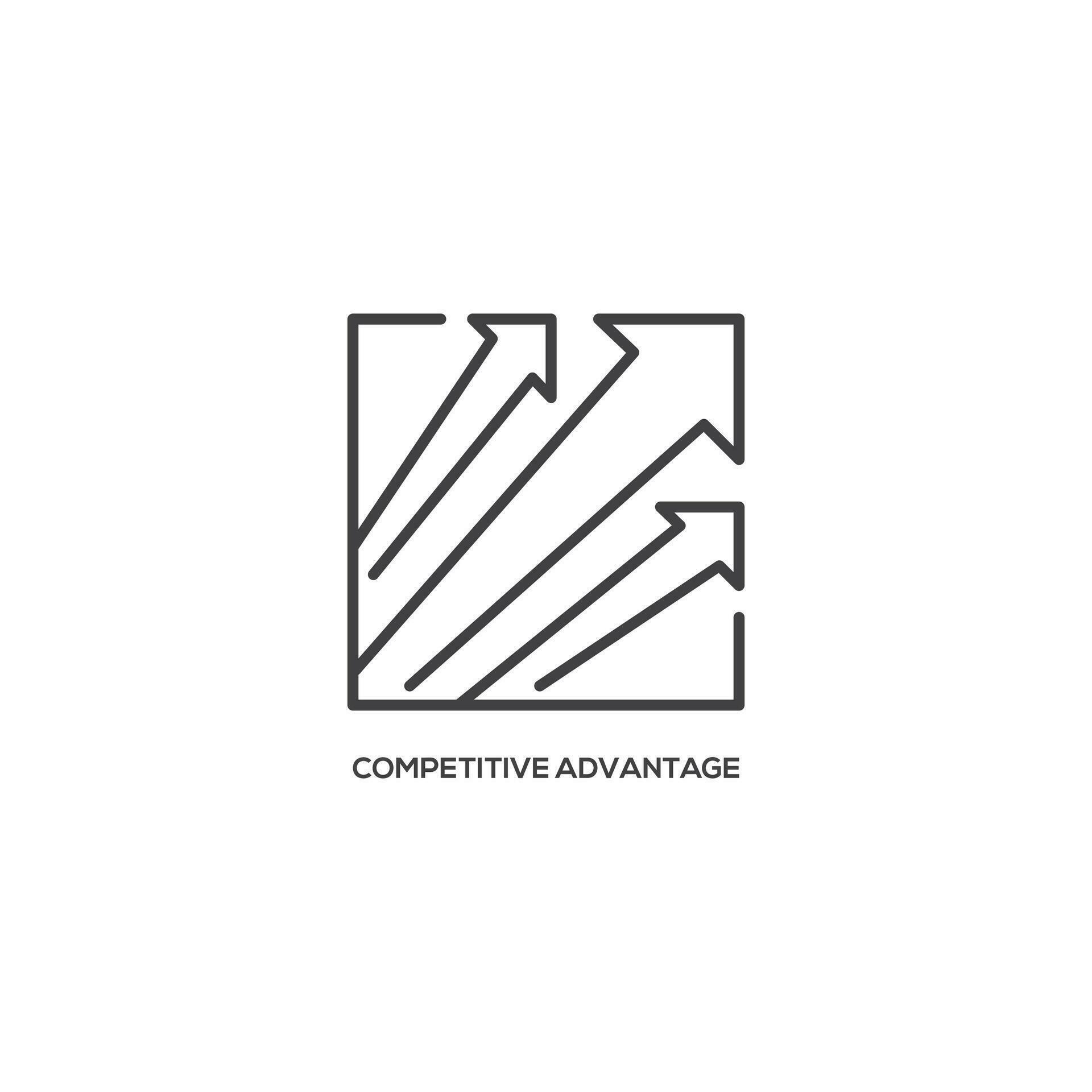 Competitive advantage, business concept. Modern sign, linear pictogram ...