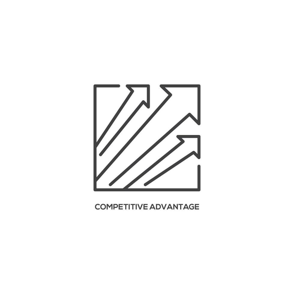 Competitive advantage, business concept. Modern sign, linear pictogram ... Competitive advantage, business concept. Modern sign, linear pictogram ...