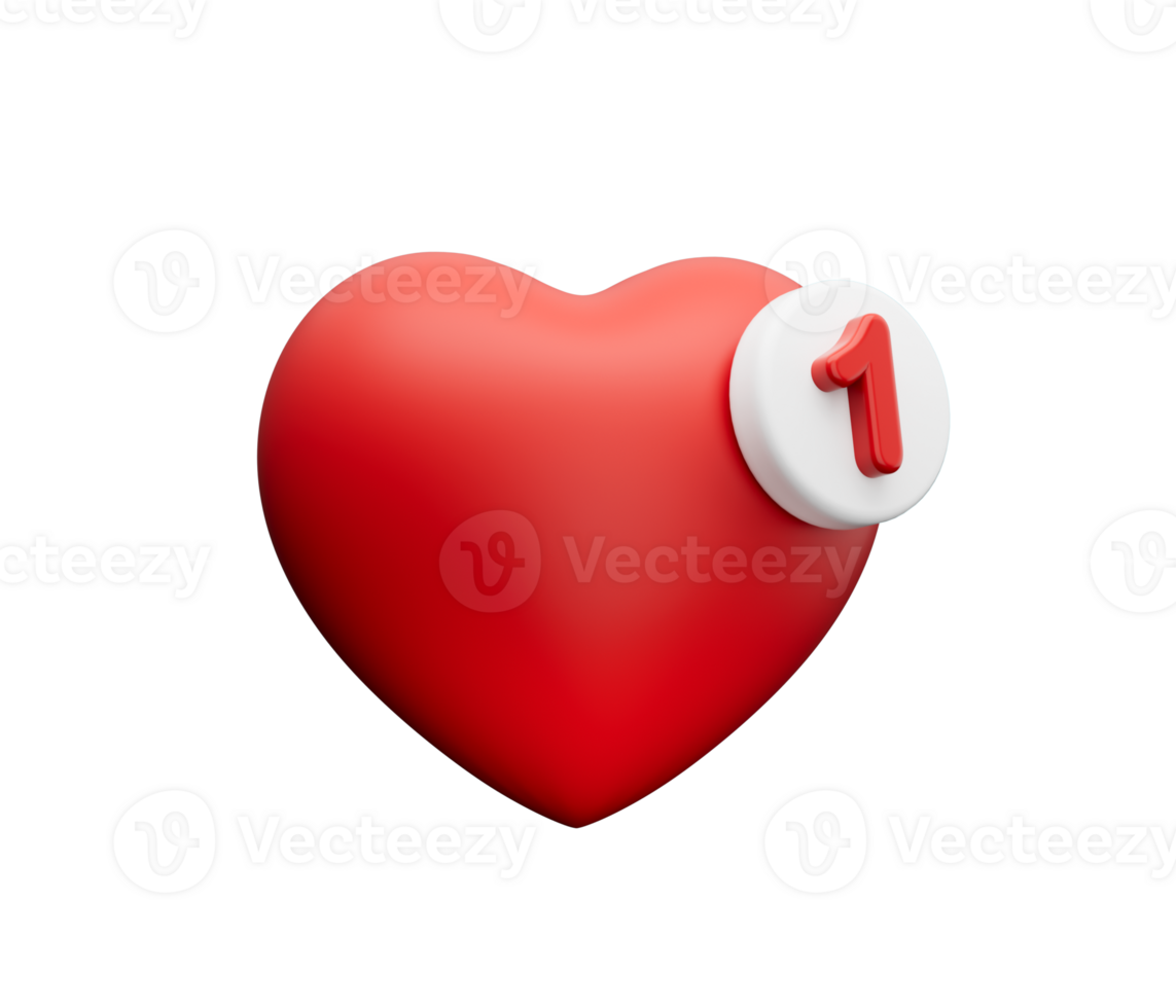 Like Icon Social Media Like Notification Heart Icon 3d Illustration