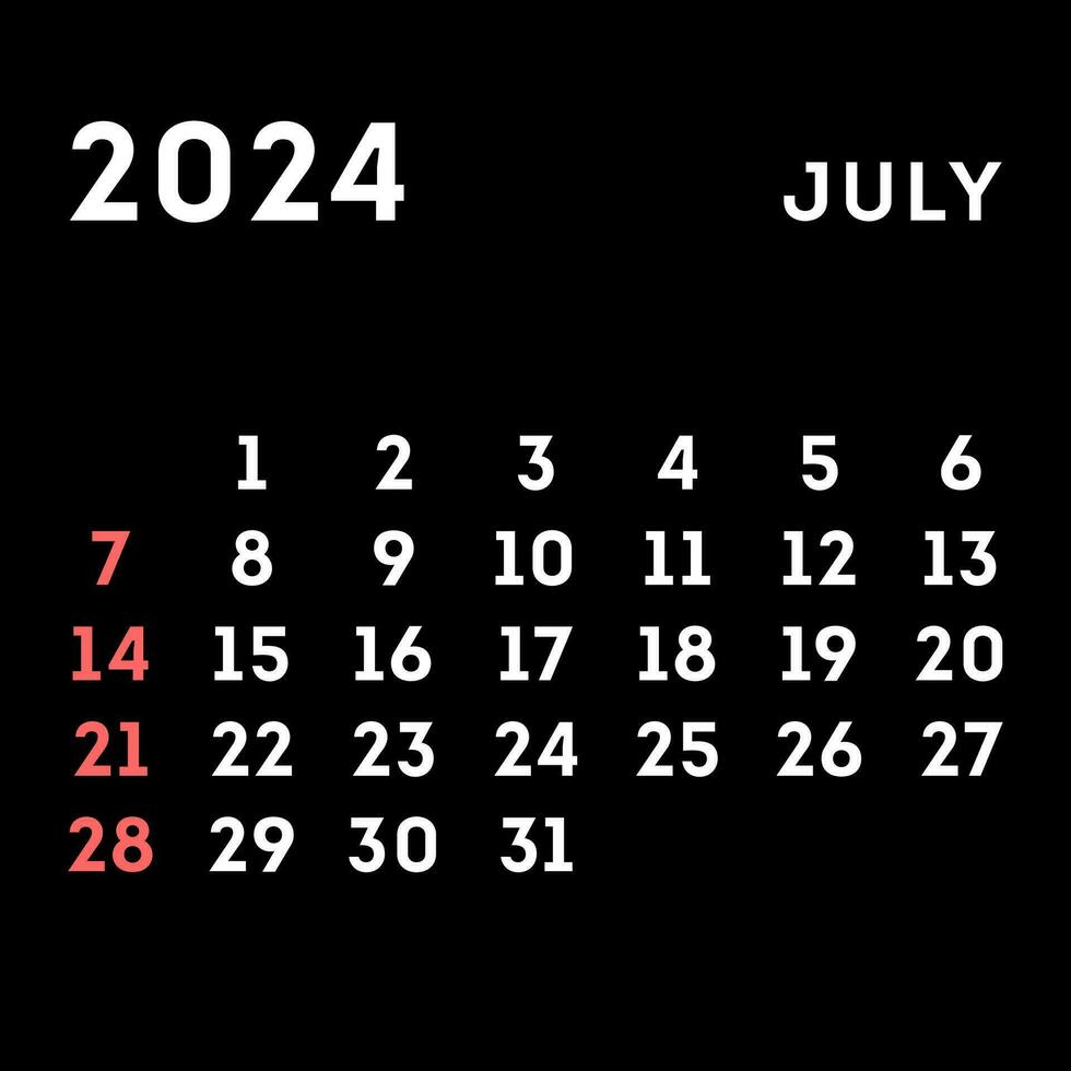 July 2024 month calendar. Vector illustration. 31399305 Vector Art at ... July 2024 month calendar. Vector illustration. 31399305 Vector Art at ...