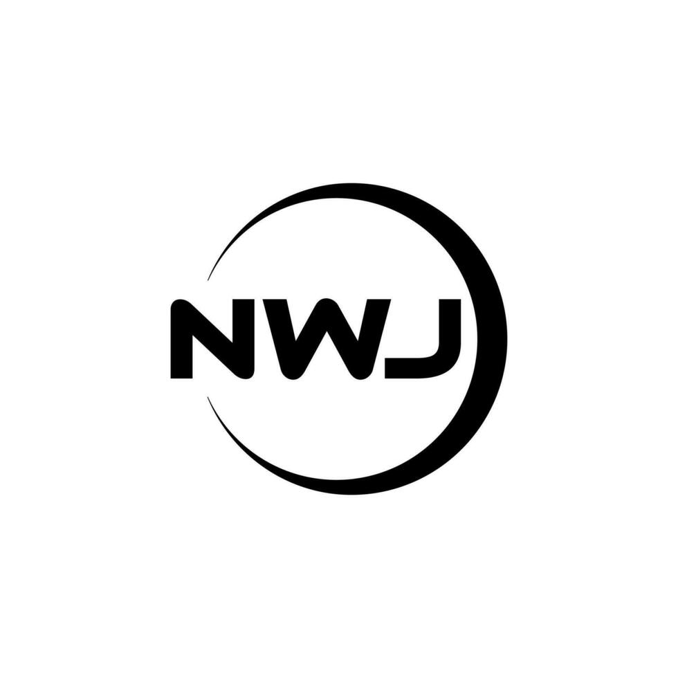 NWJ Letter Logo Design, Inspiration for a Unique Identity. Modern Elegance and Creative Design ...