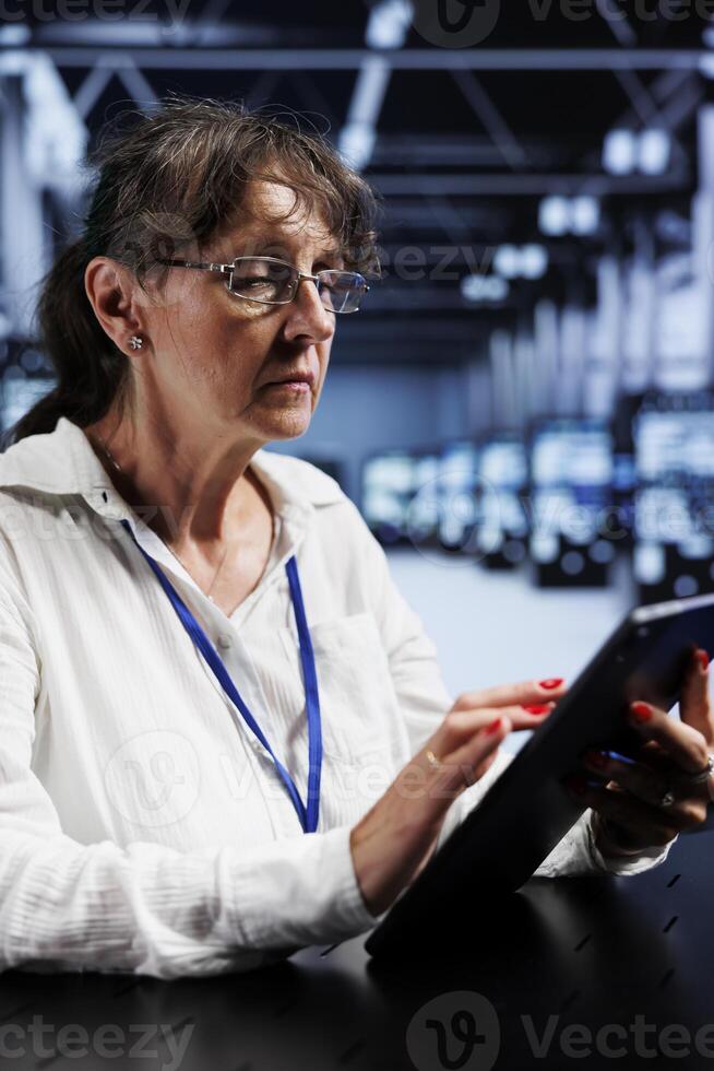 Octogenarian Admin Using Tablet To Assess Server Cybersecurity Flaws Arising Due To Unsecured