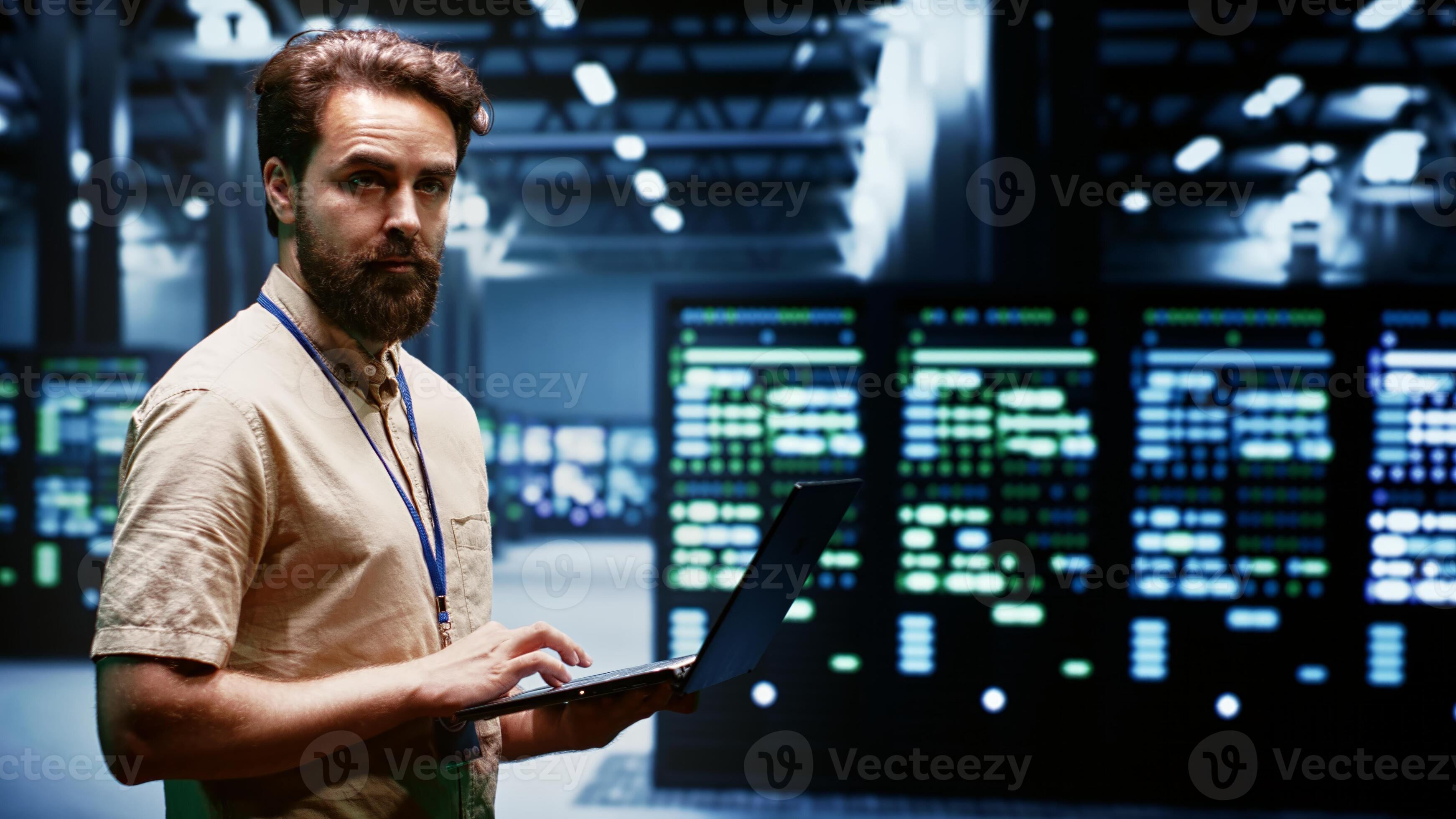 Experienced engineer writing data center disaster recovery plan on ... Experienced engineer writing data center disaster recovery plan on ...