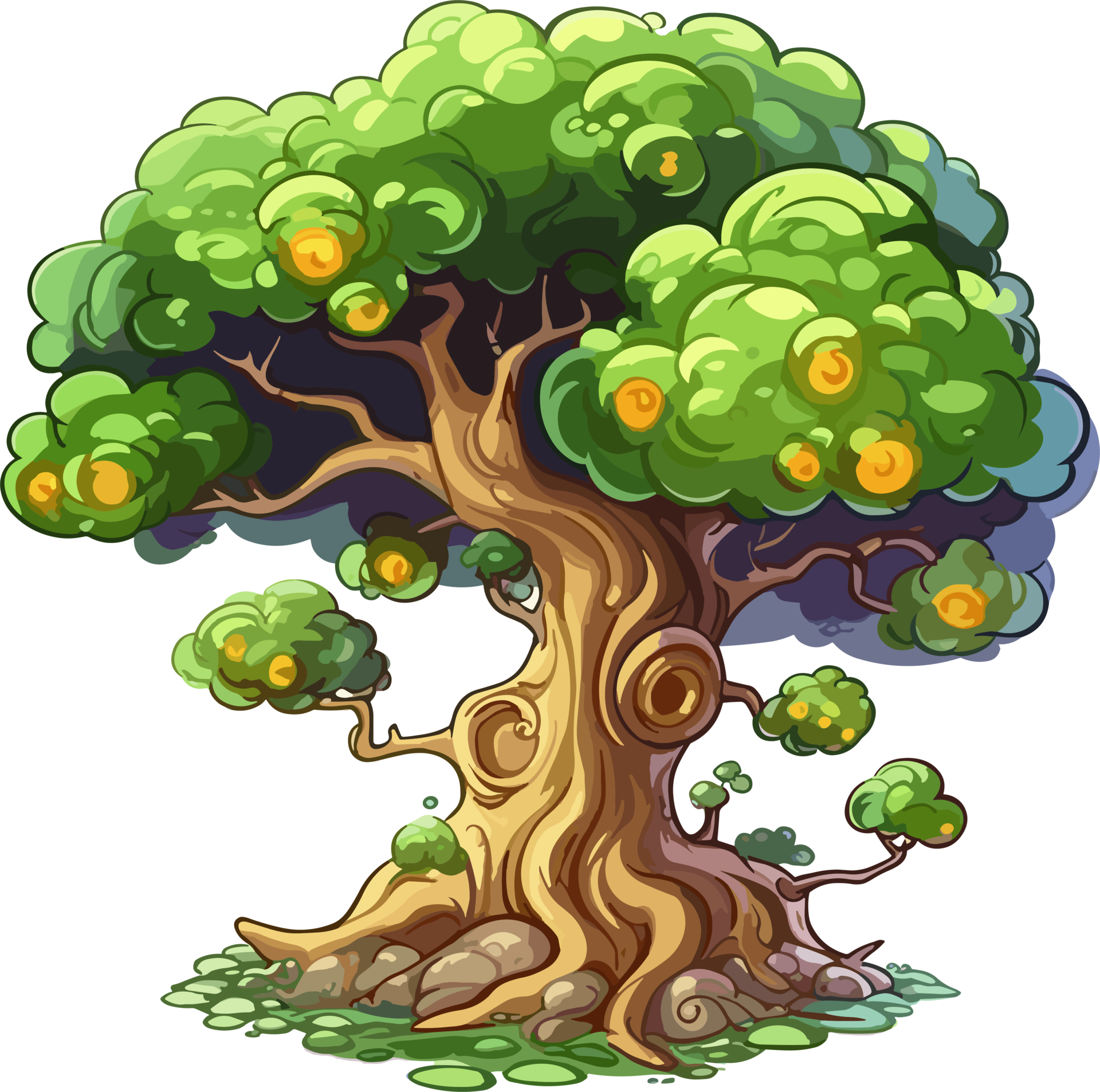 Green Tree Illustration Ai Generative 31425969 Png