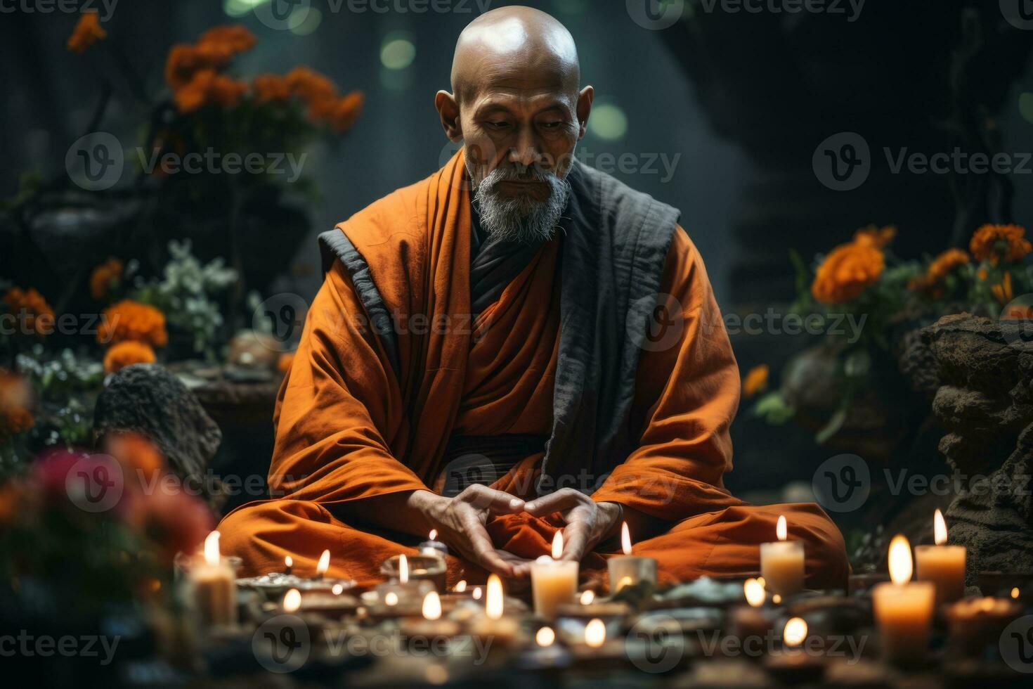 Monje Tibetano Meditando