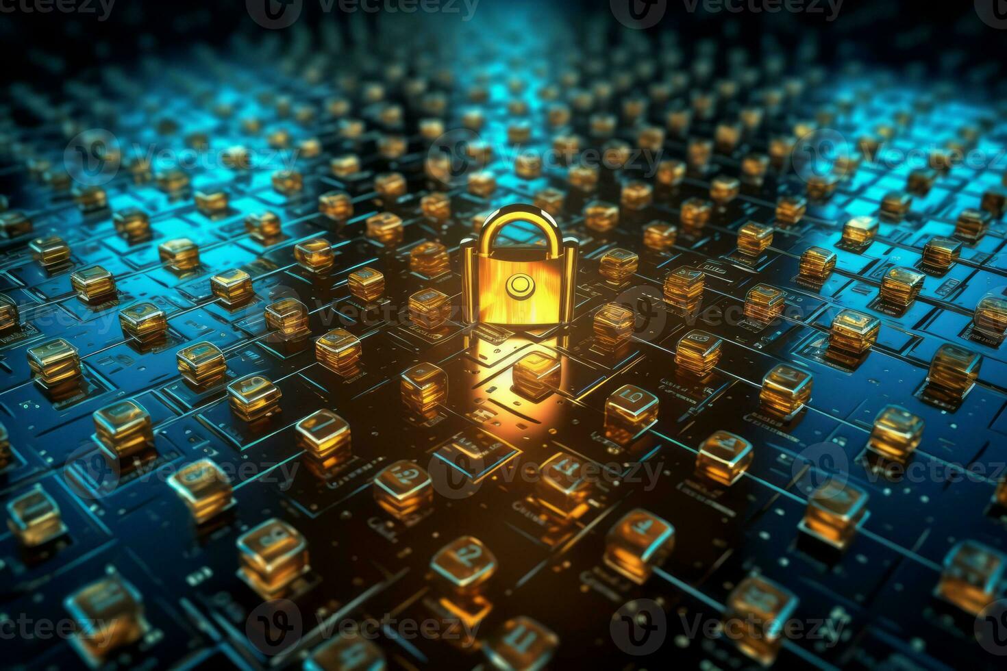An Image Representing Cybersecurity With Elements Like Digital Locks Symbolizing The Importance