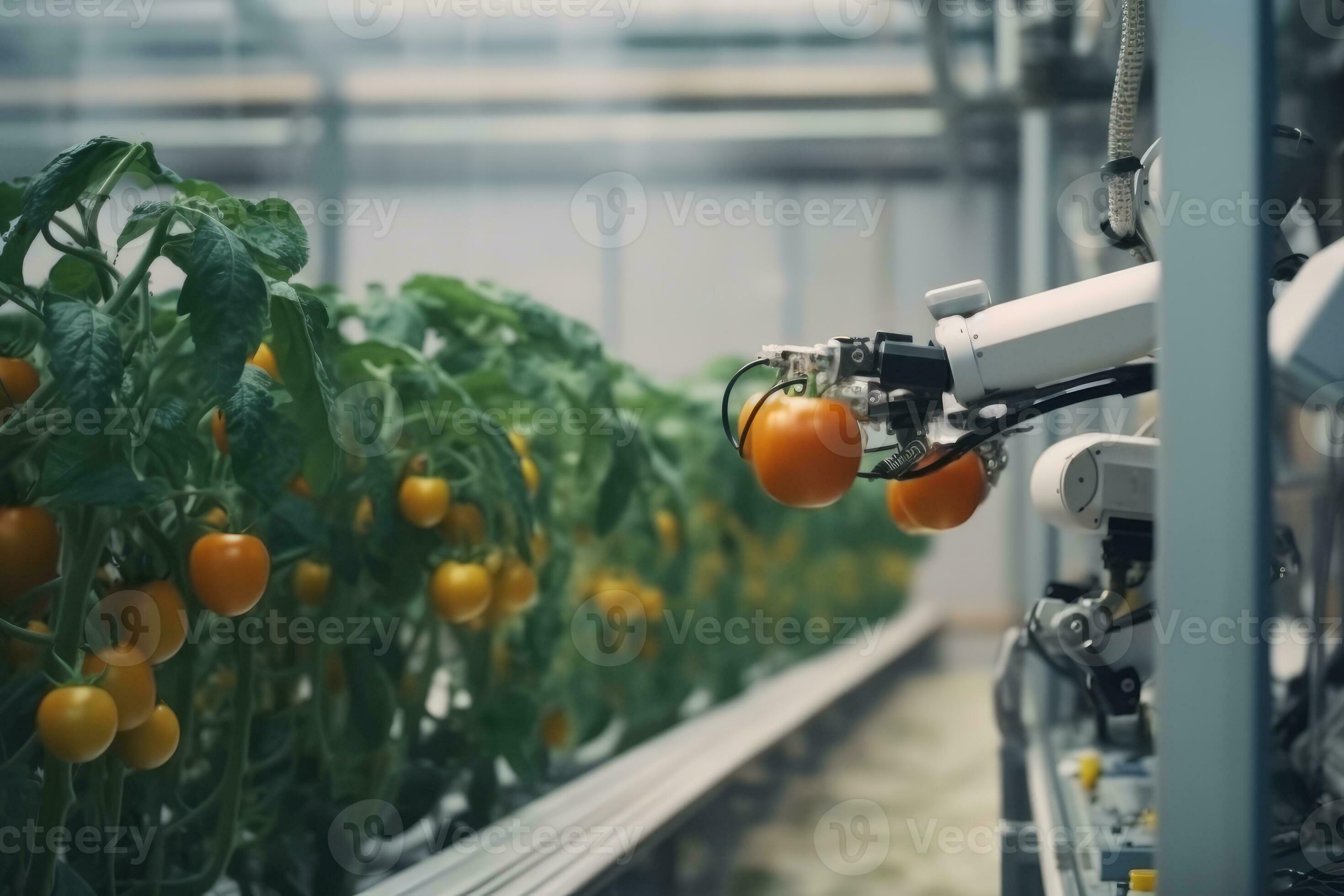 Technology automation of agriculture. System control robot during ...