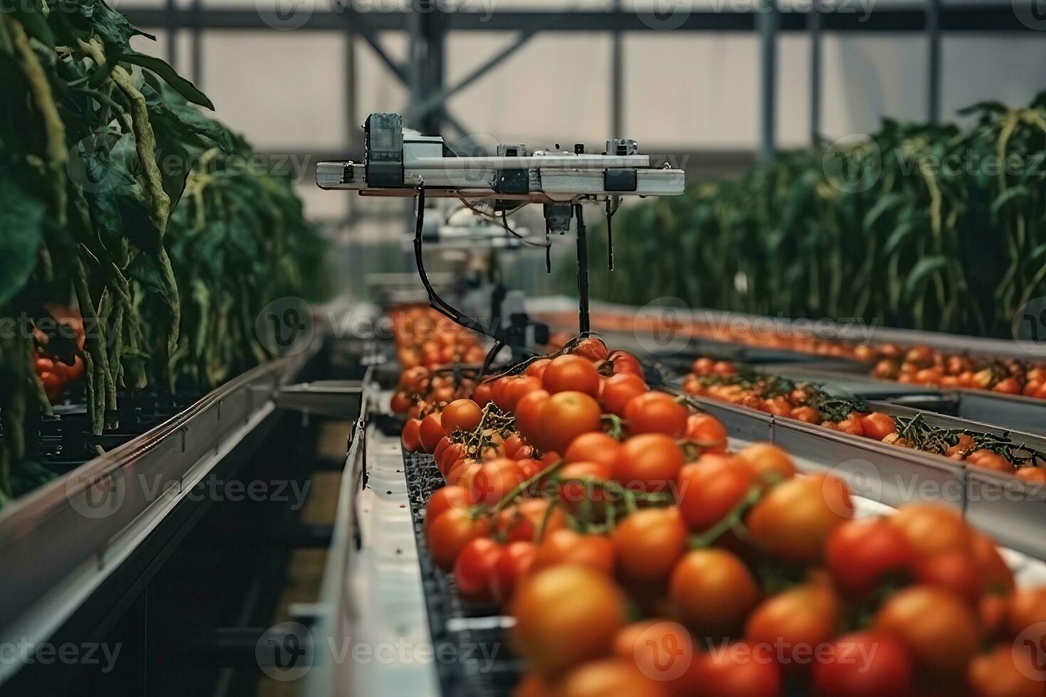 Technology automation of agriculture. System control robot during ...