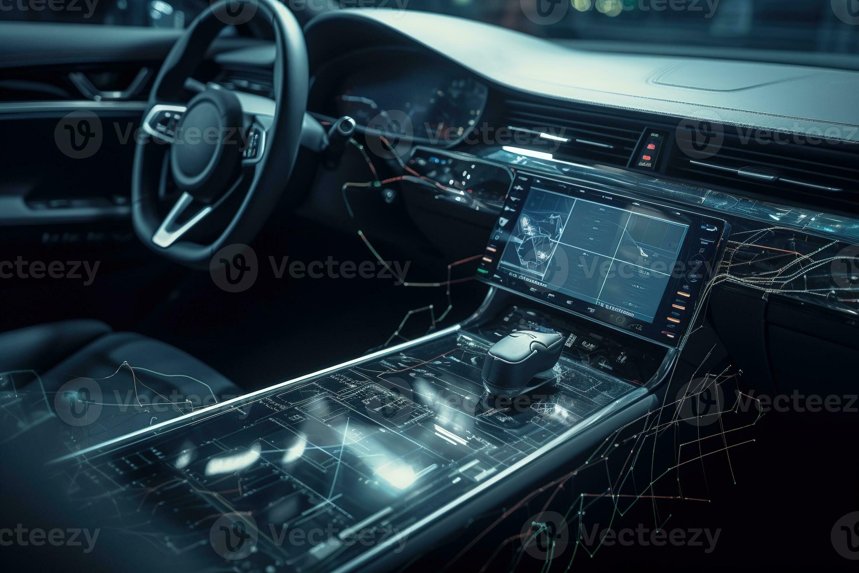 Close Up Of Automotive Communication Components Such As Sensors Antennas Onboard Computers