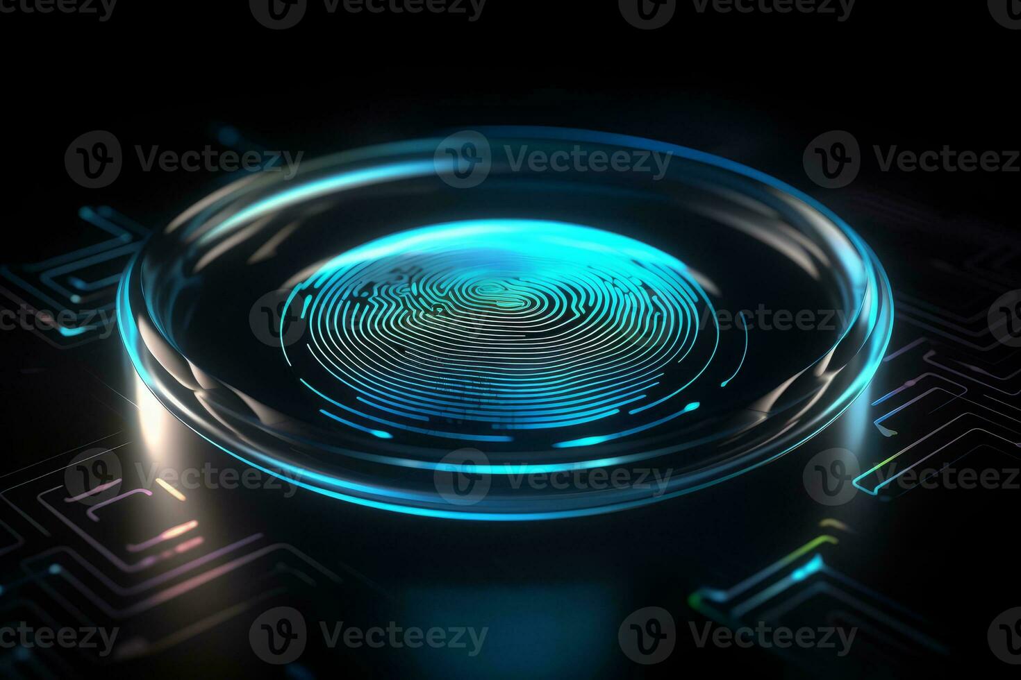 Fingerprint Authentication Button Biometric Security Background