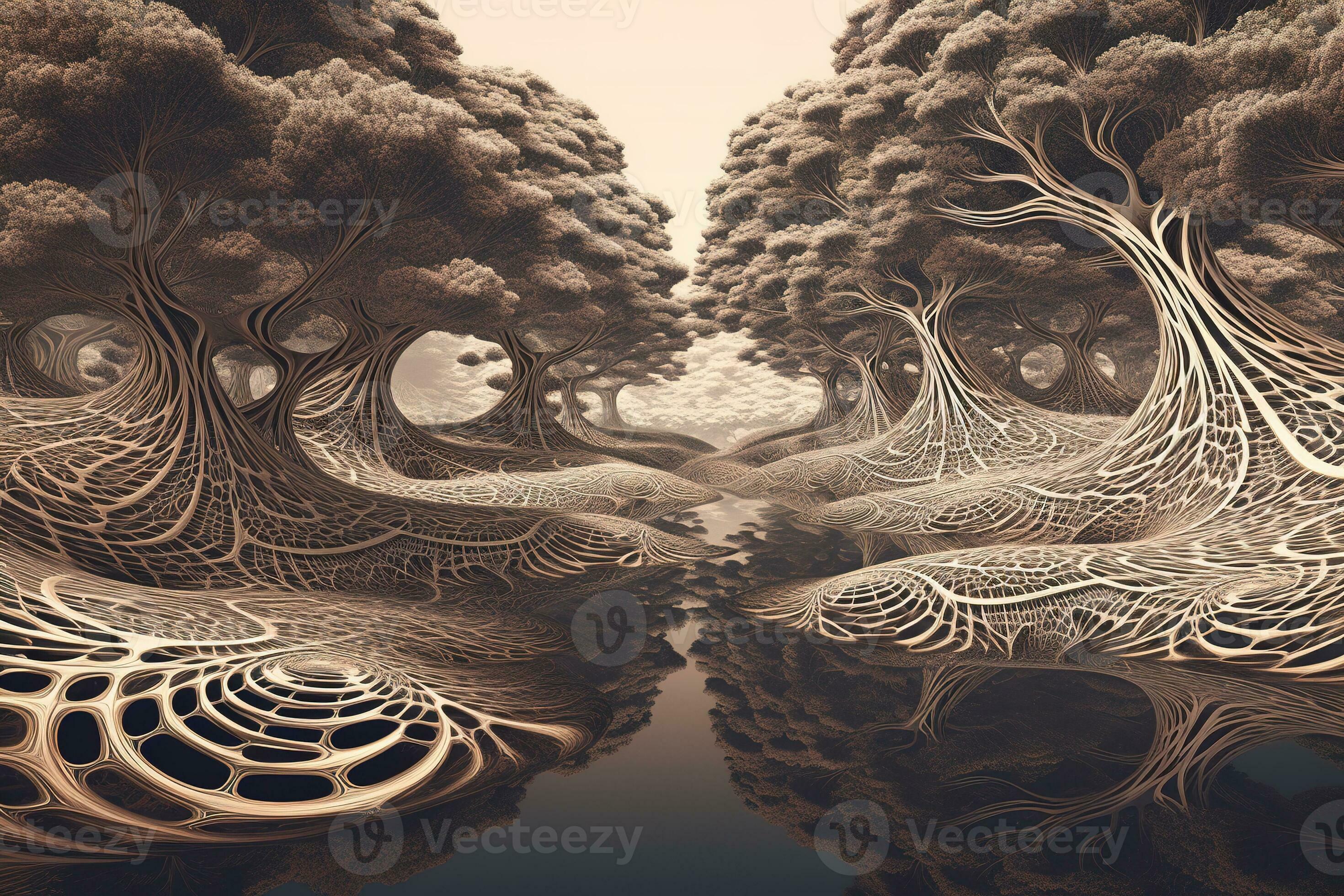 Fractal trees with branches that writhe and undulate like snakes ...