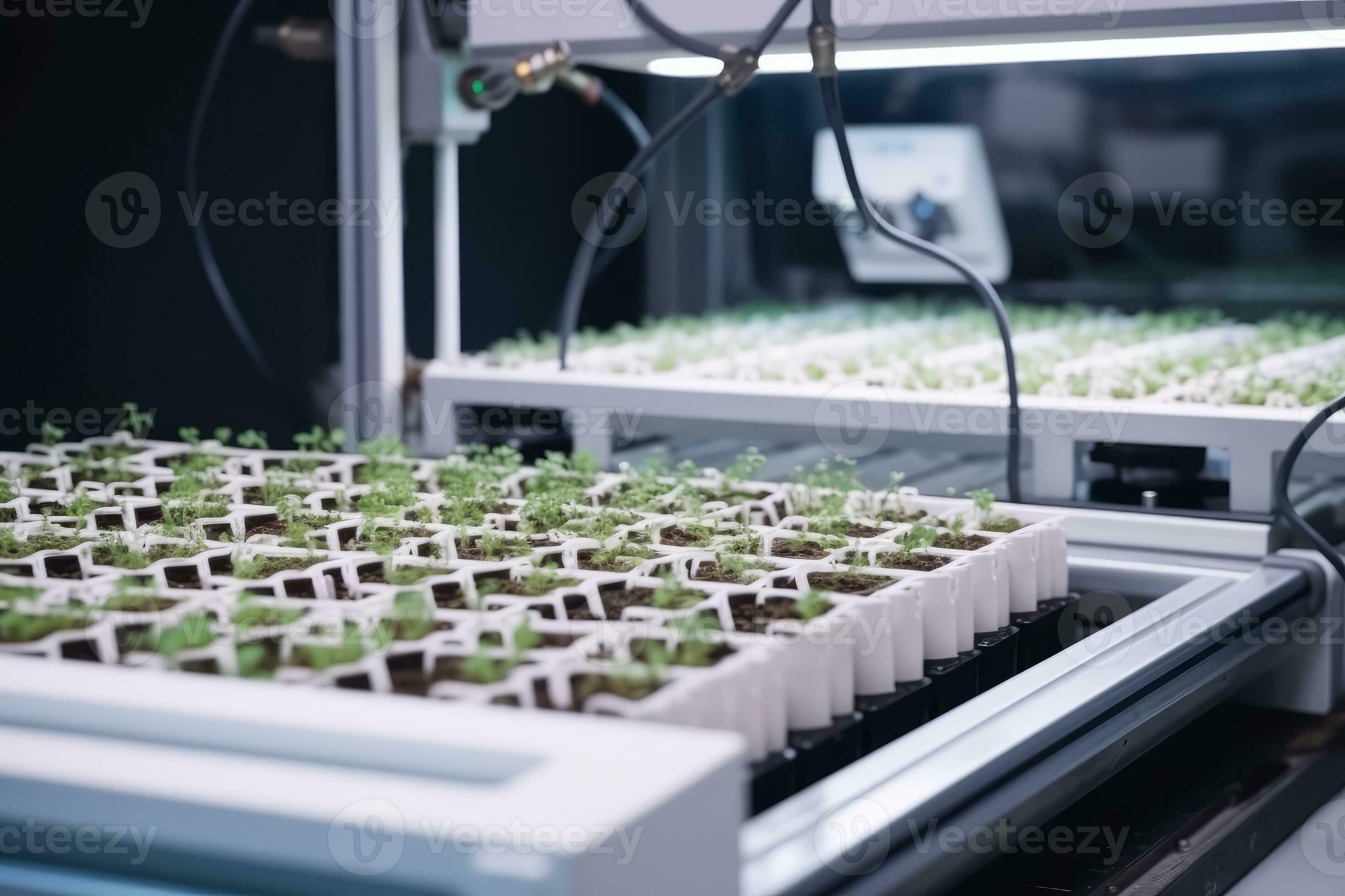 Technology automation of agriculture. System control robot during ...