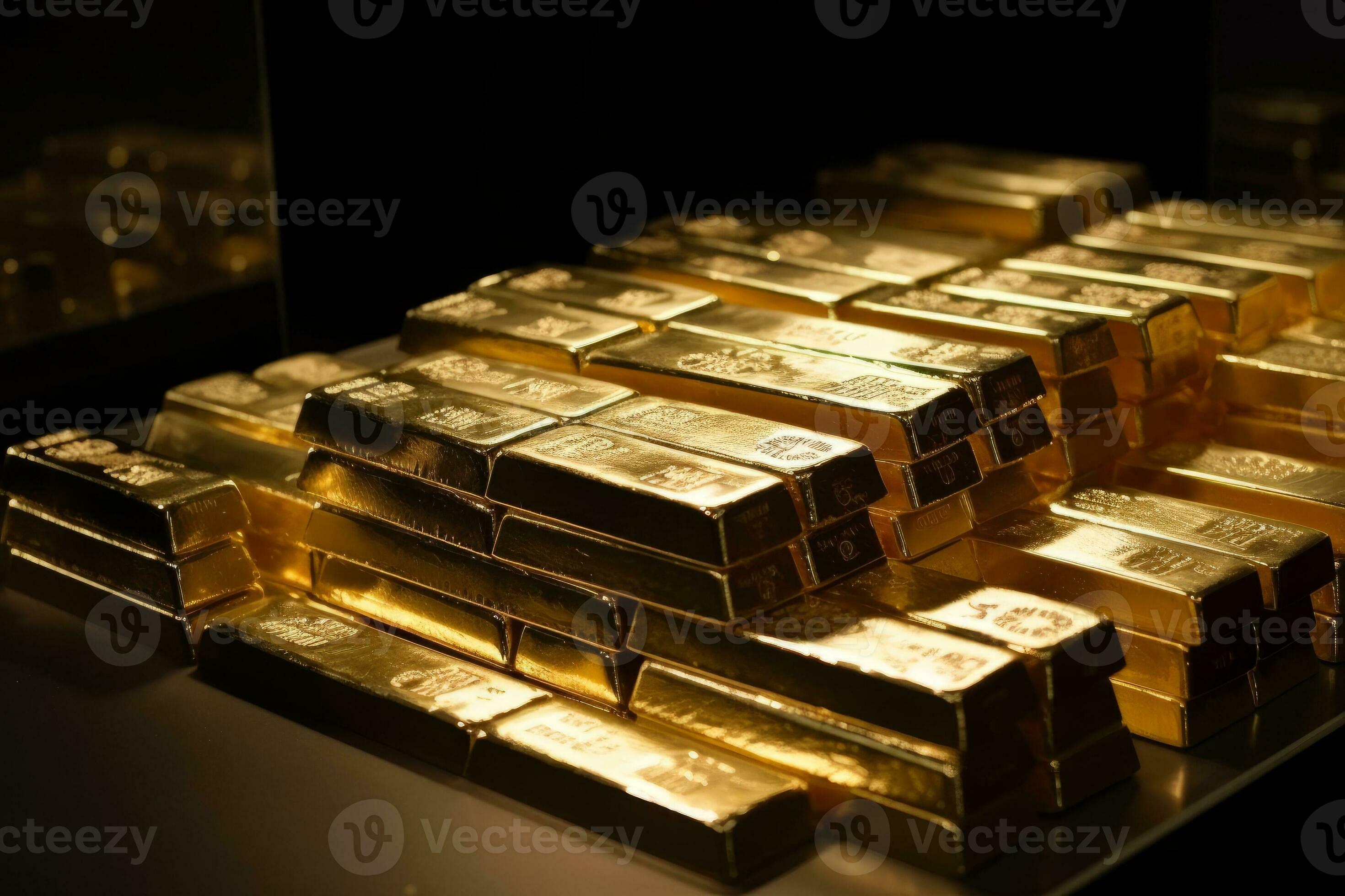 Stack of shiny gold bars . World gold reserve concept. Generative AI 31552534 Stock Photo at ...