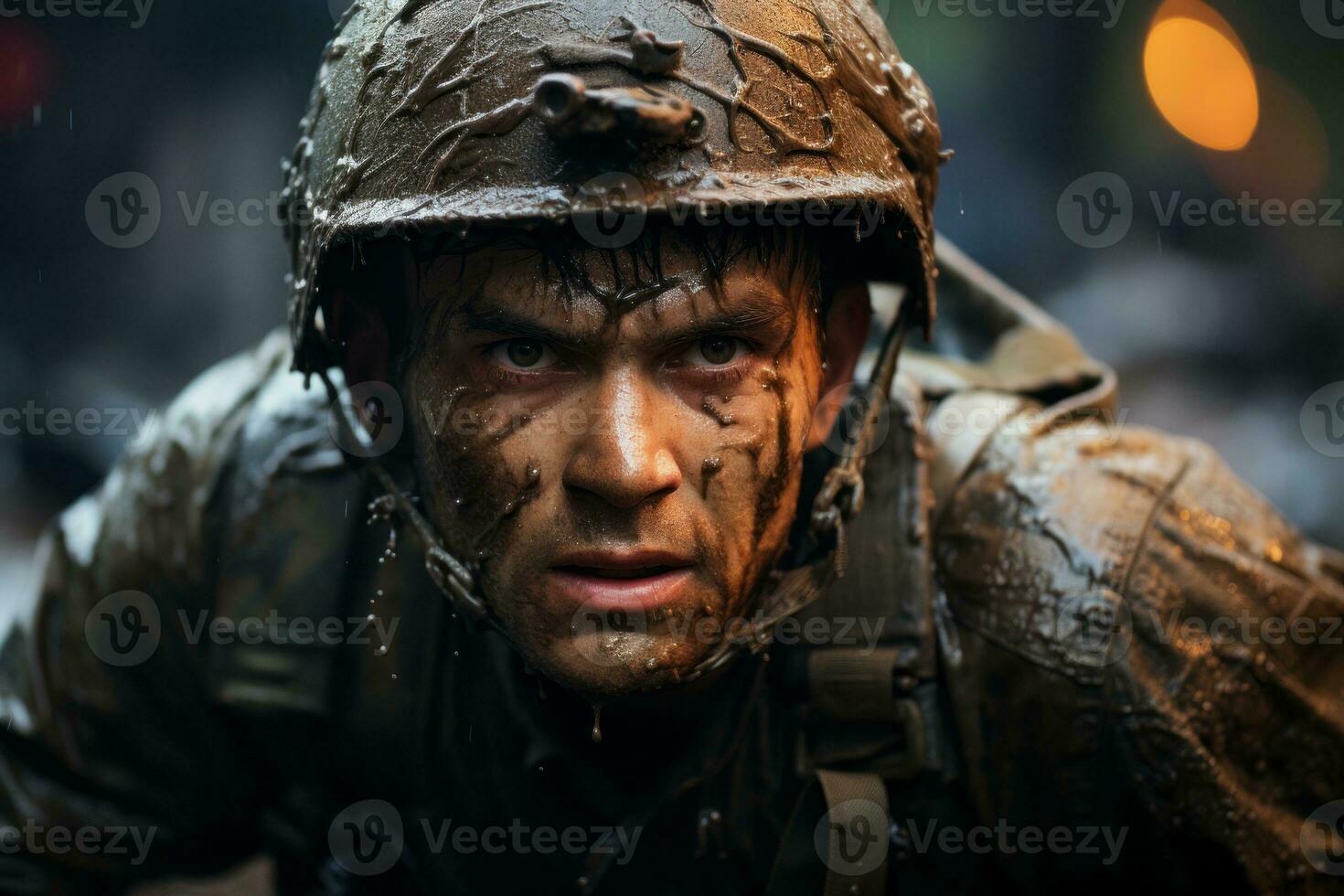 A marine displaying courage and resilience in the face of adversity ...