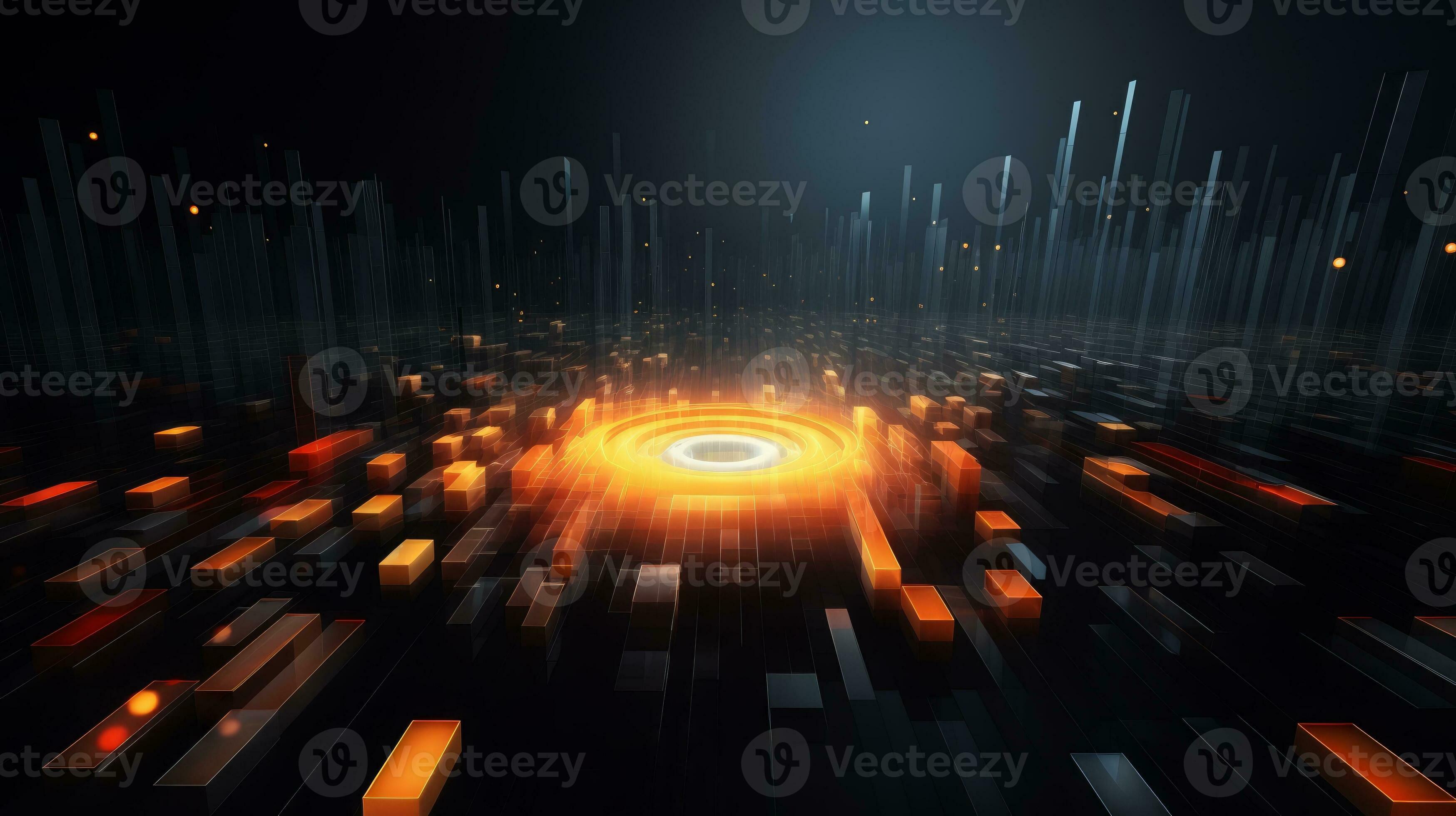 Abstract Visualizer With Pulsating Geometric Shapes Reacting To Audio Input Generative Ai