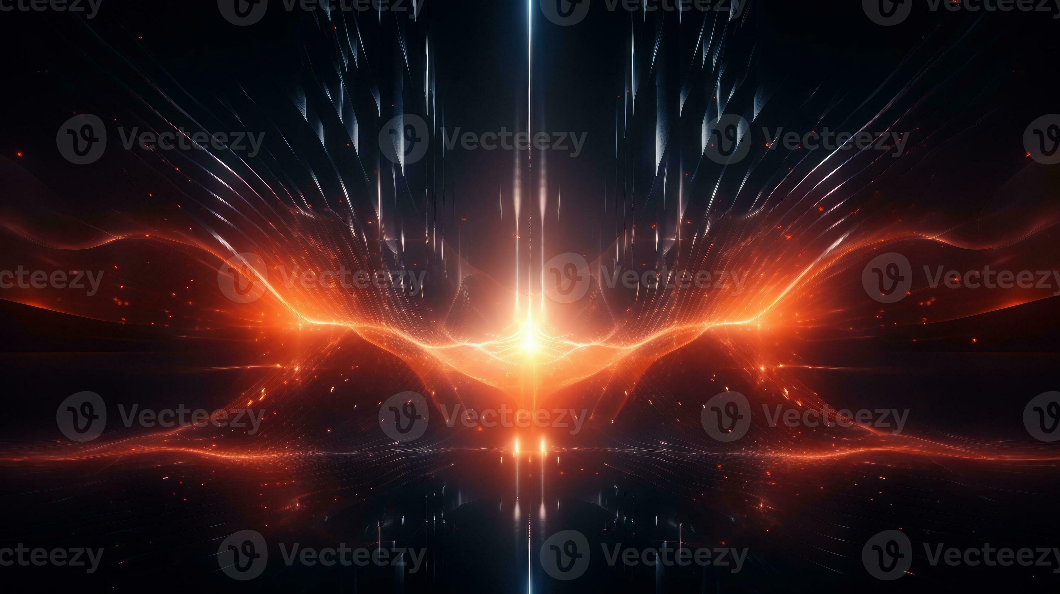 Abstract Visualizer With Glowing Particles Pulsating To The Beat Generative Ai 31581061 Stock