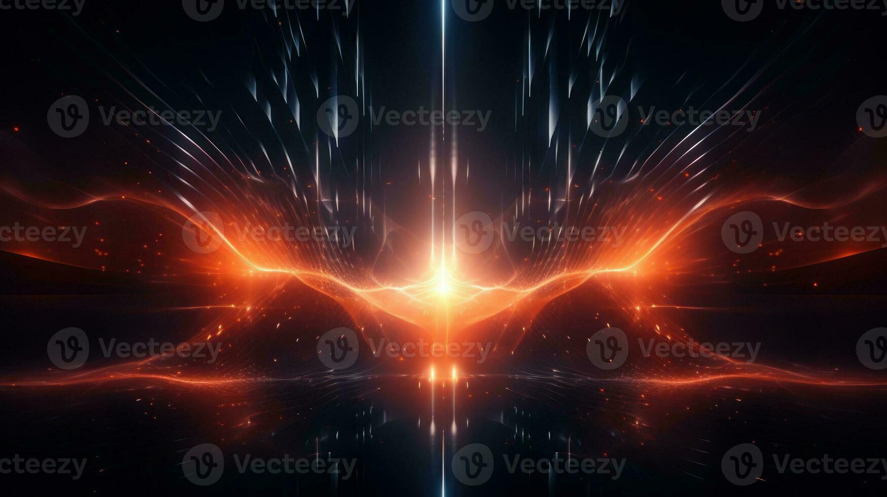 Abstract visualizer with glowing particles pulsating to the beat. Generative AI 31581061 Stock ...