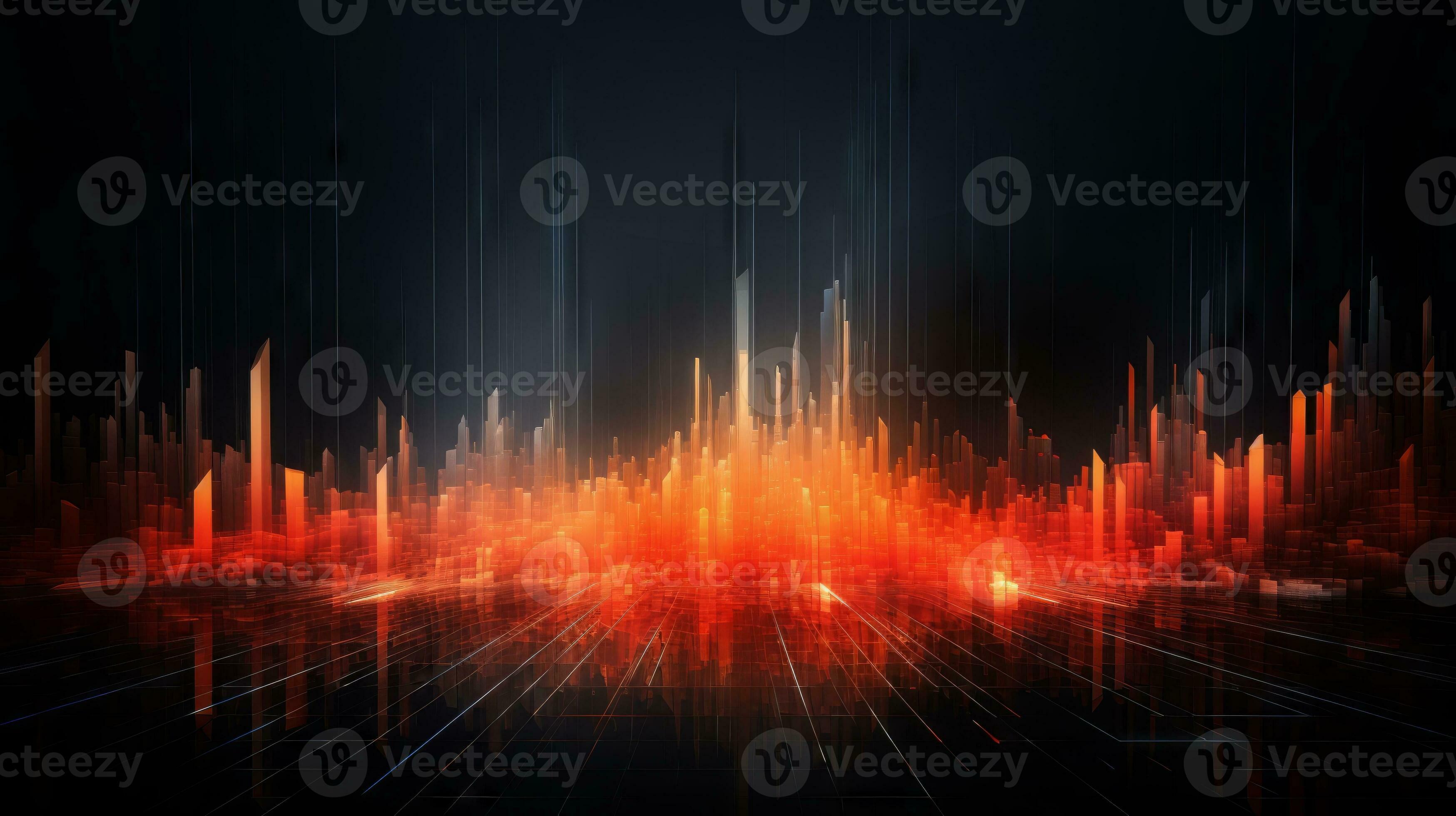 Abstract Visualizer With Cascading Lines And Shapes Reacting To Audio Input Generative Ai