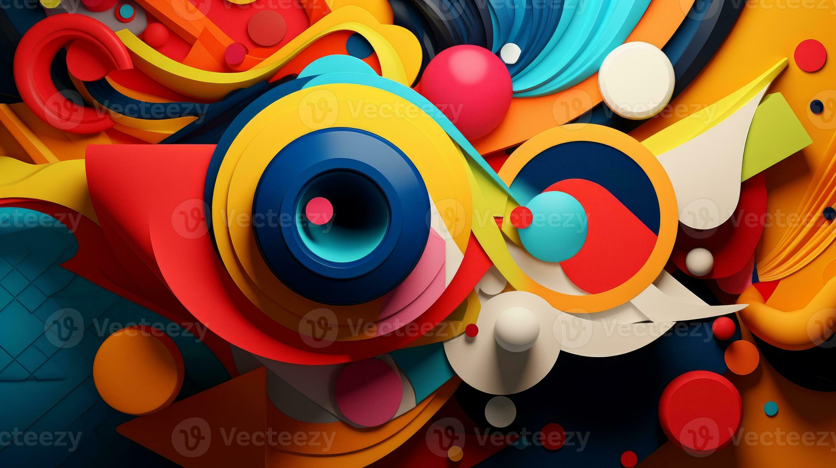 Colorful shapes forming and transforming into various objects. Generative AI 31581638 Stock ...