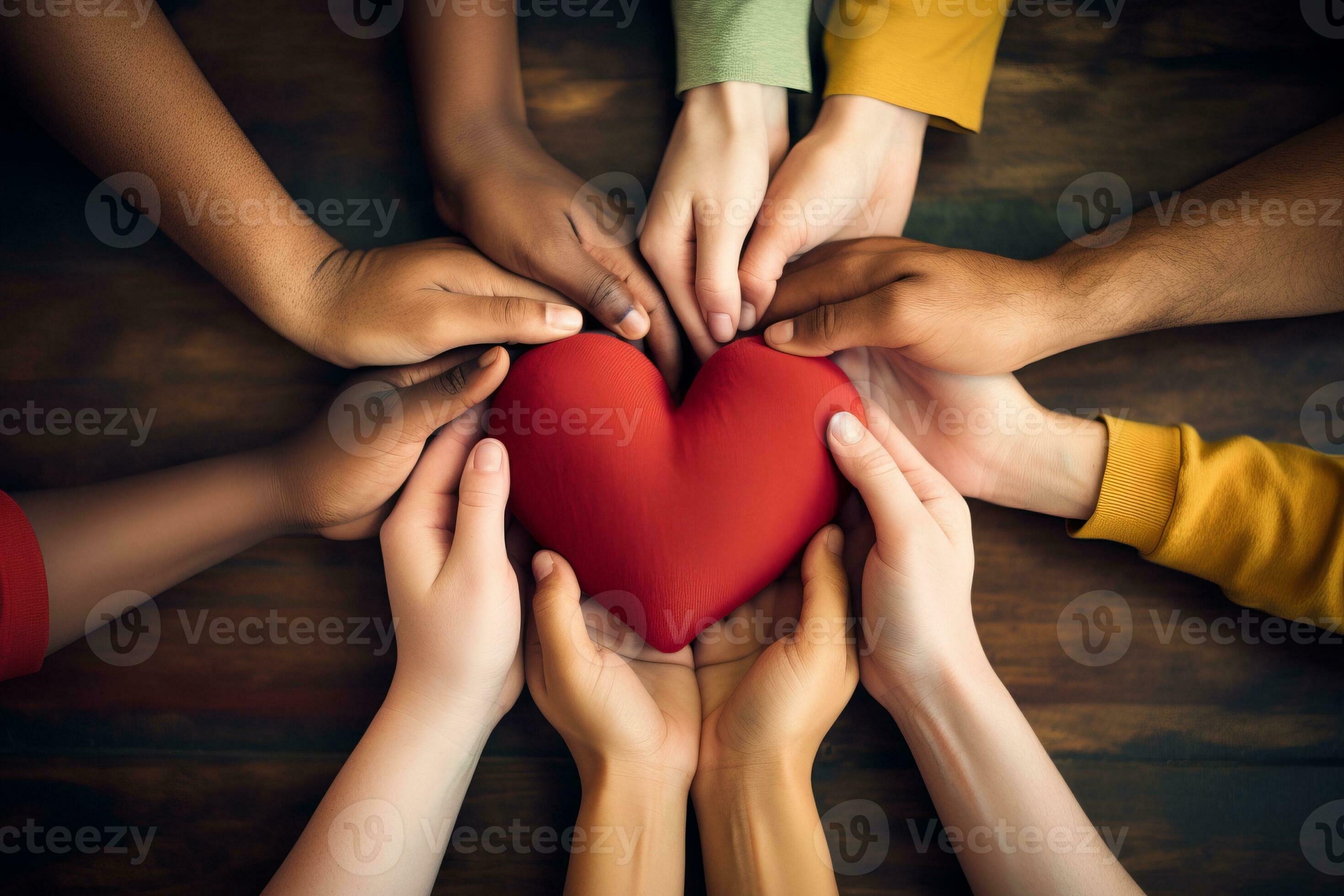 Hands Forming Heart of Unity. Generative AI 31581663 Stock Photo at Vecteezy