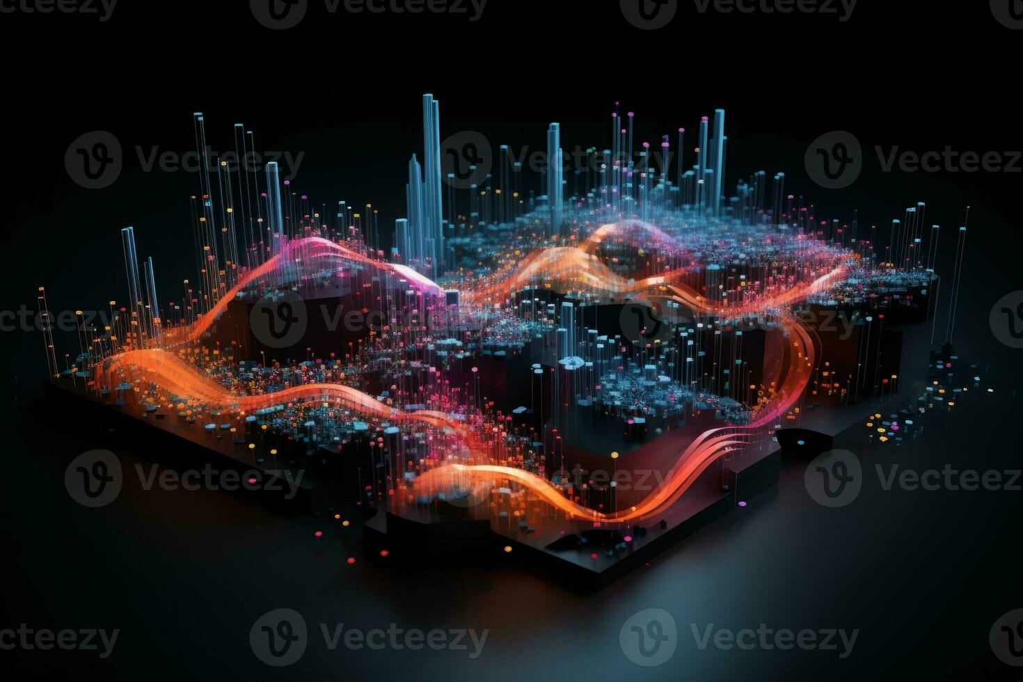 Dynamic data flow in a digital world. Generative AI 31581885 Stock Photo at Vecteezy