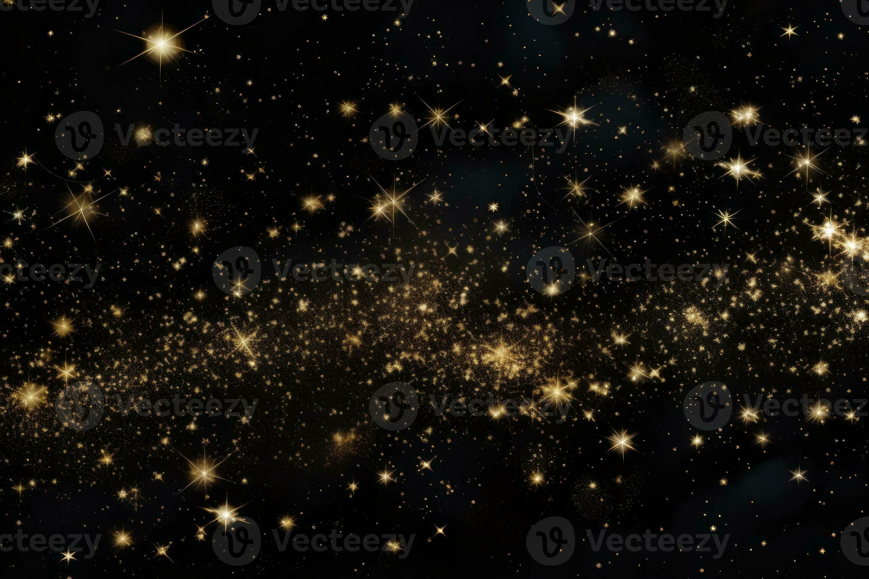 Glittering golden stars at black background.. Generative AI 31582205 Stock Photo at Vecteezy