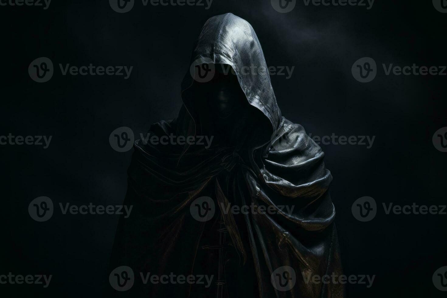 Hooded figure standing in the shadows.. Generative AI 31582297 Stock ... Hooded figure standing in the shadows.. Generative AI 31582297 Stock ...