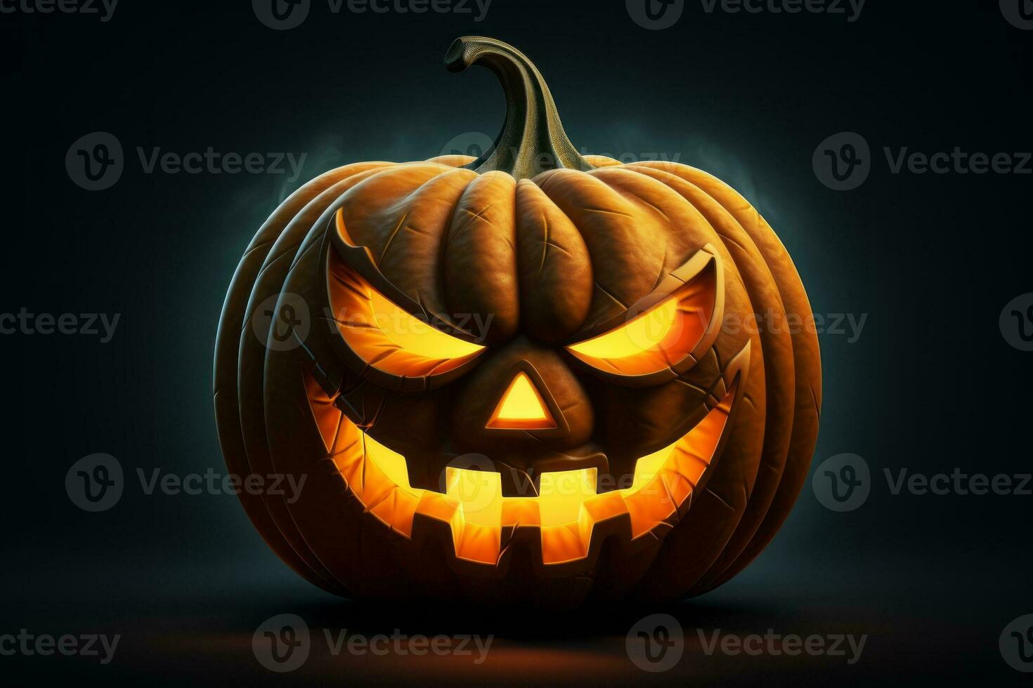 Jack-o'-lantern face with glowing eyes and sinister smile. Generative ...