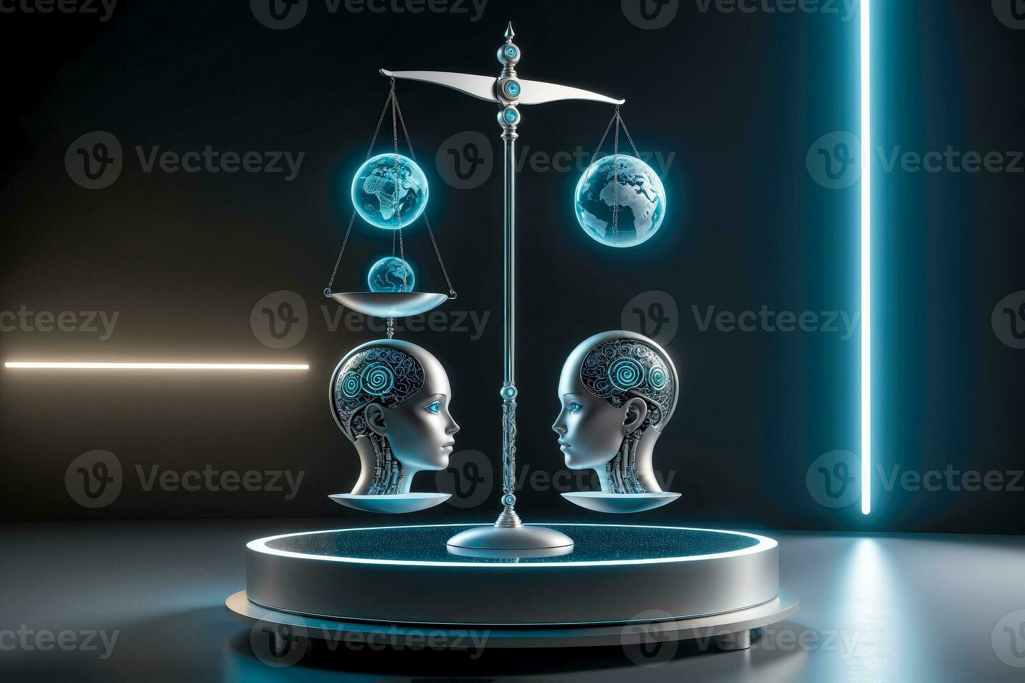 The Ethical Tightrope, An Abstract Depiction of AI Dilemmas, AI ... The Ethical Tightrope, An Abstract Depiction of AI Dilemmas, AI ...